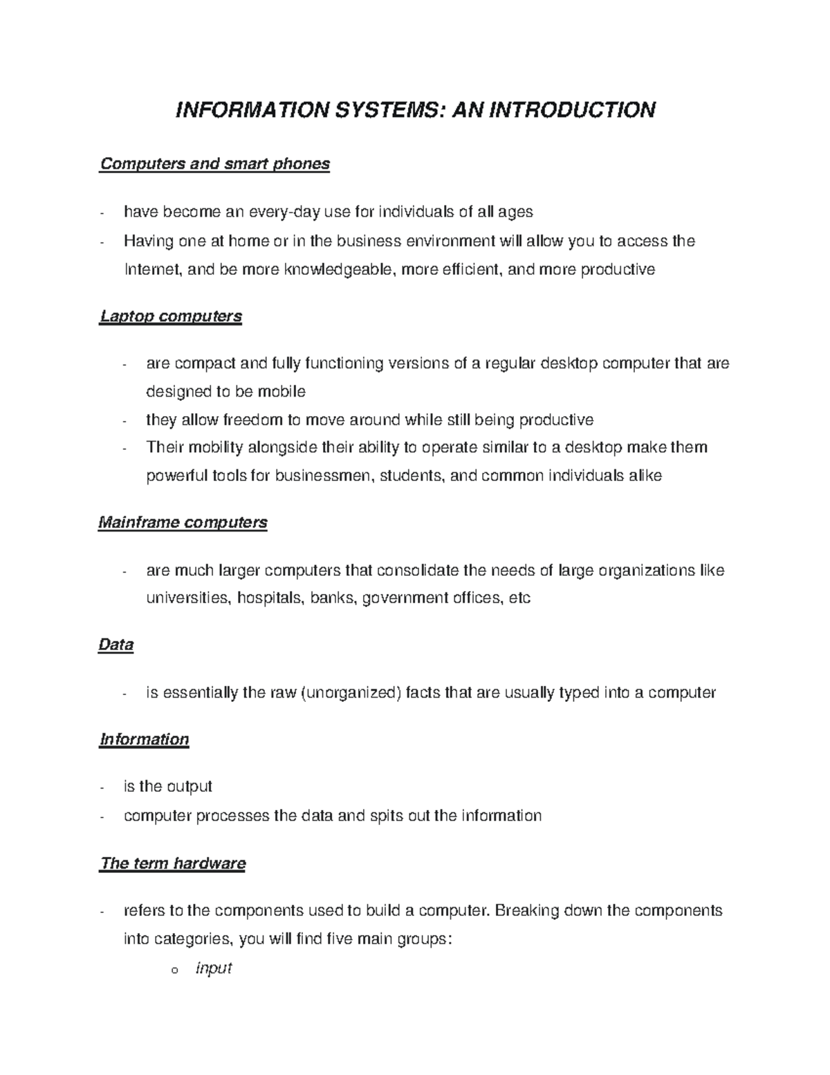 Information Systems An Introduction Information Systems An Introduction Computers And Smart