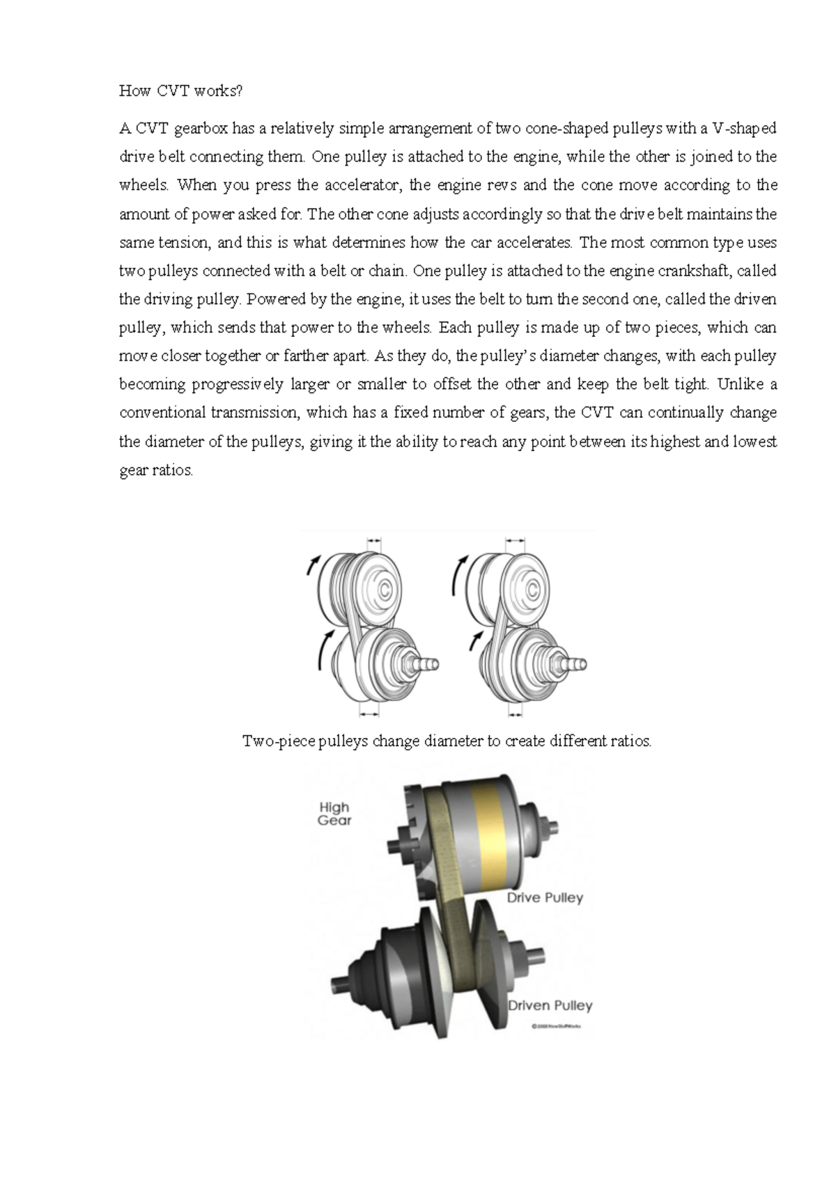 How CVT Works? Advantages and Disadvantages - How CVT works? A CVT ...