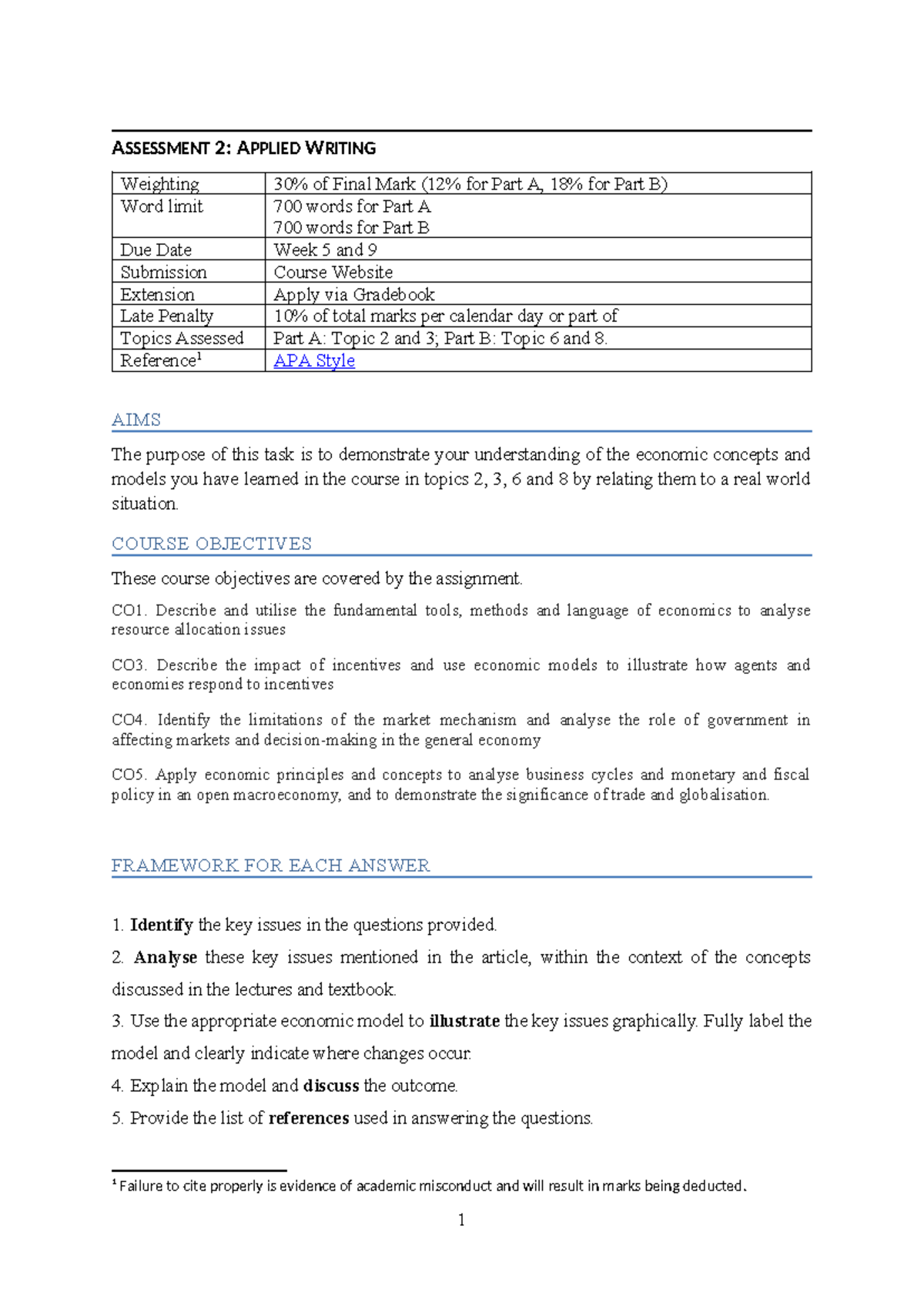 Case study instructions - ASSESSMENT 2: APPLIED WRITING Weighting 30% ...