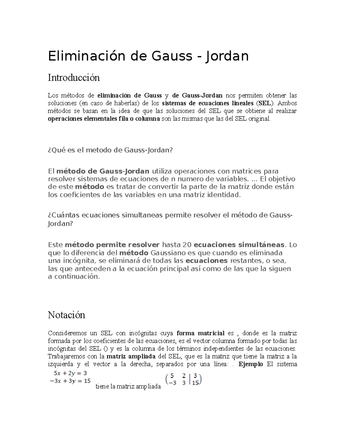 Gauss-Jordan R1 U1 - notas gauss jordan - Eliminación de Gauss - Jordan ...
