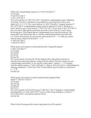Biochem OA 2 Dump - dump files - Biochem OA #2 Dump Repeat questions ...