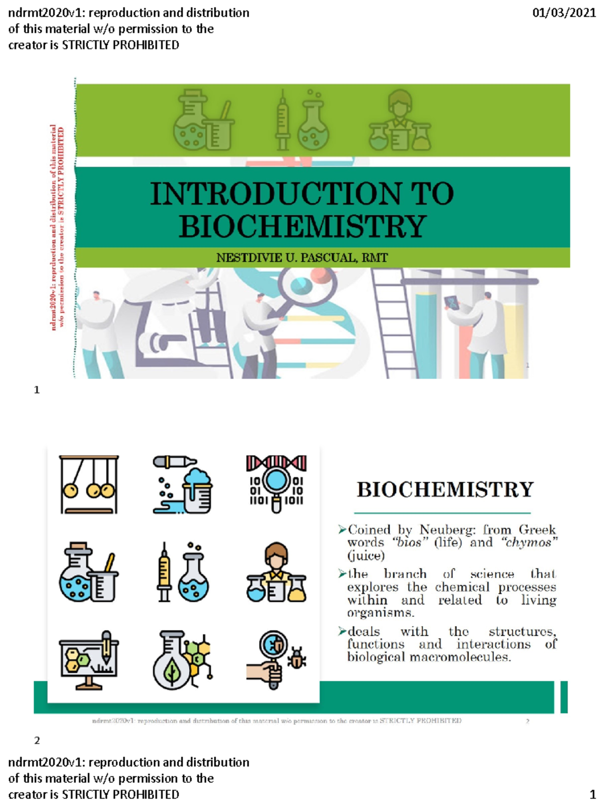 L1 The Cell SC - lecture - of this material w/o permission to the ...