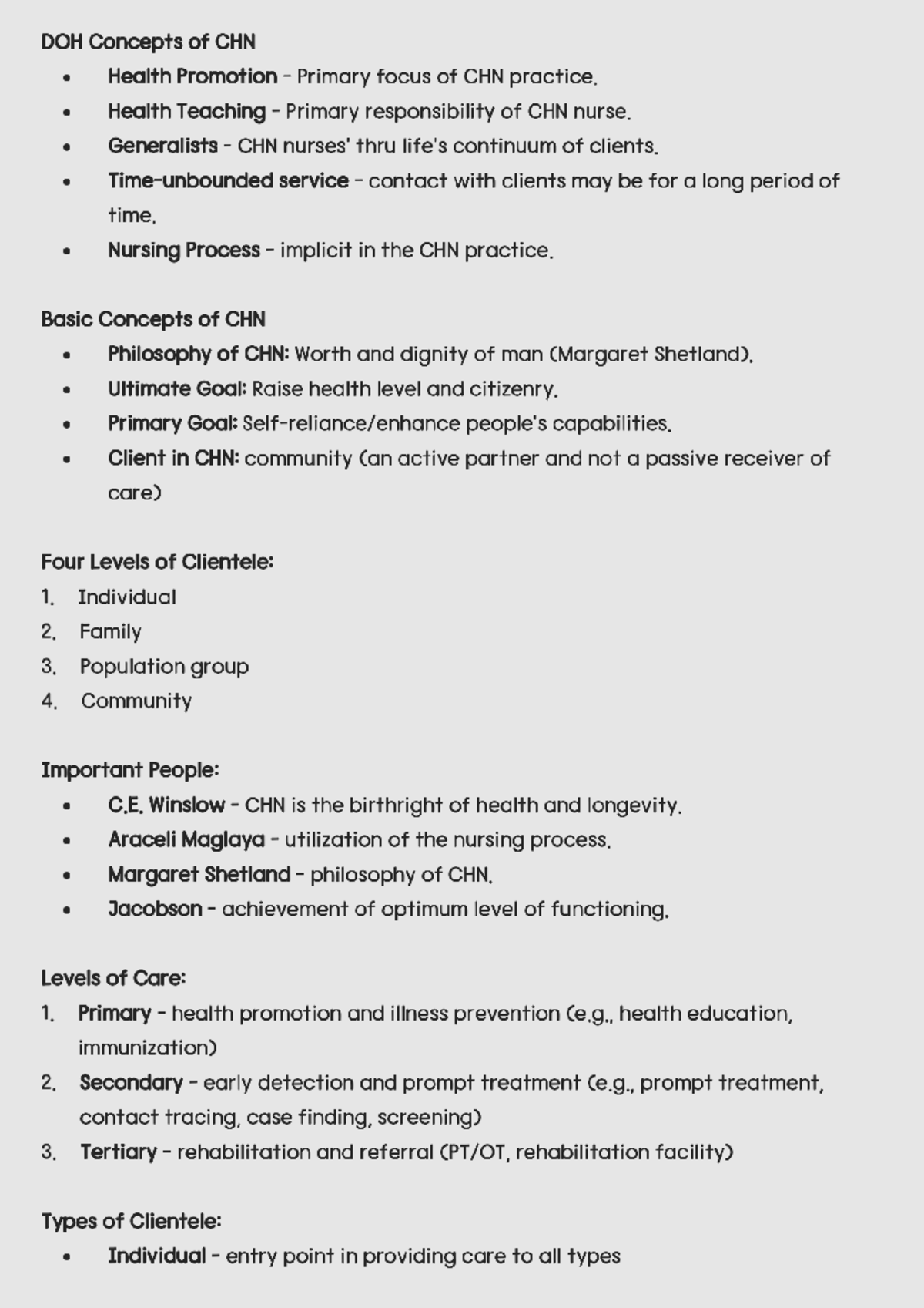 Community Health Nursing 230813 095822 - DOH Concepts of CHN Health ...