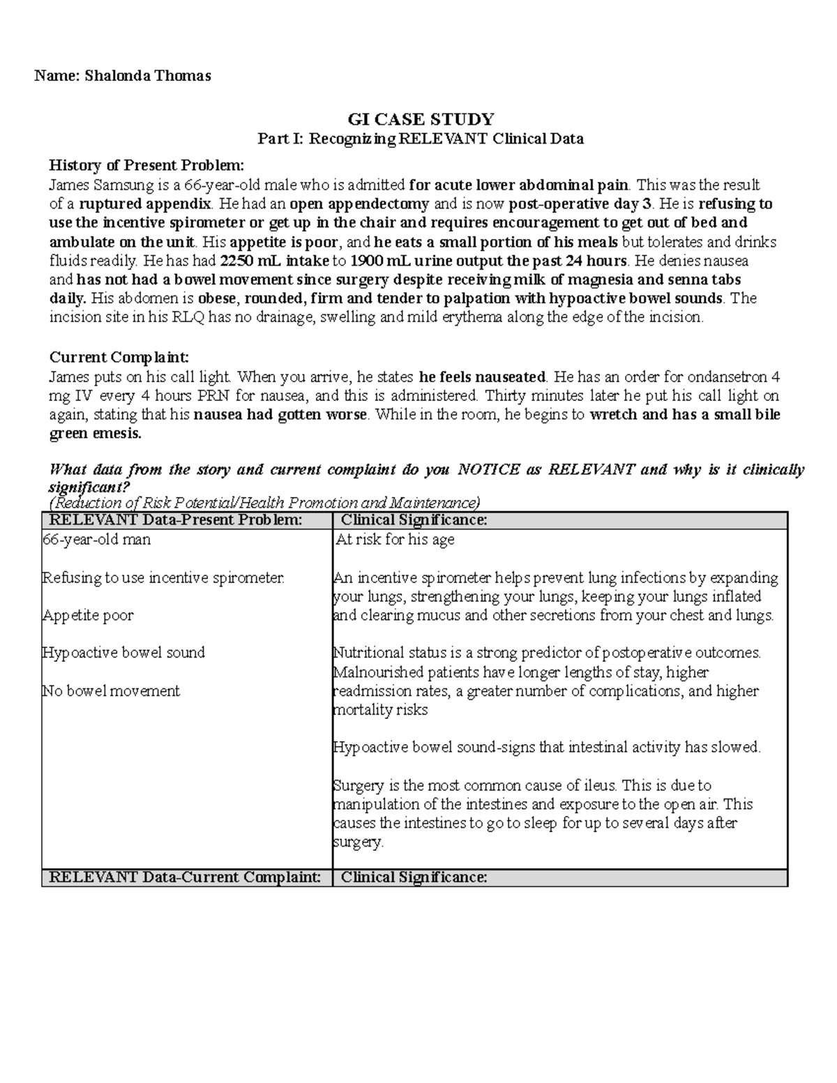 Student-GI-Case Study-SP 23 - Name: Shalonda Thomas GI CASE STUDY Part ...
