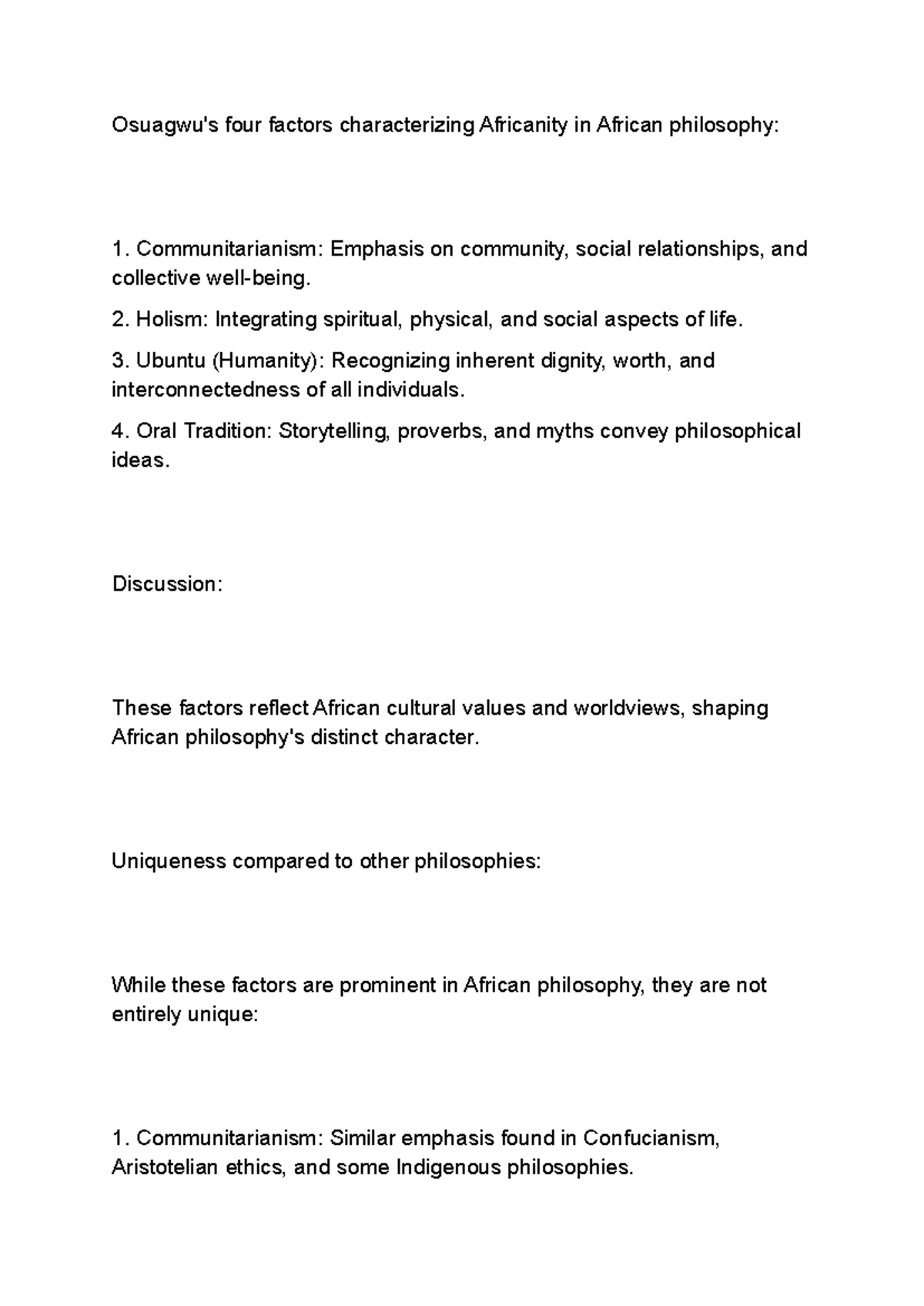 Osuagwu - An essay guide - Osuagwu's four factors characterizing ...