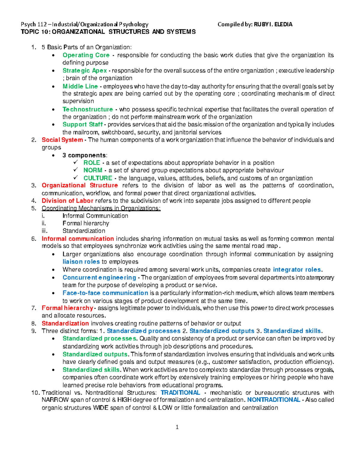 Topic-10 - Reviewer - Psych 112 – Industrial/Organizational Psychology ...