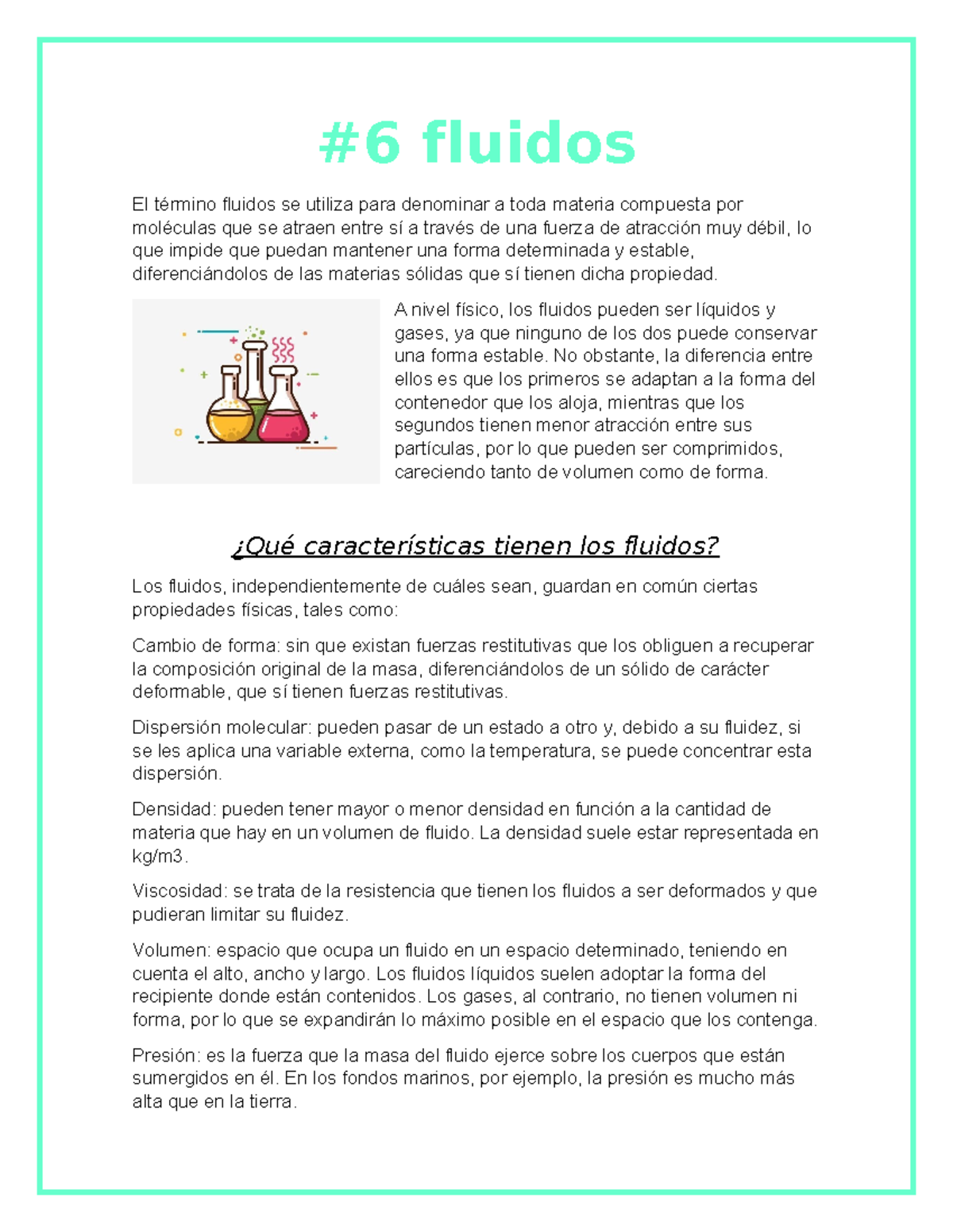 6 fluidos - TAREA - #6 fluidos El término fluidos se utiliza para ...