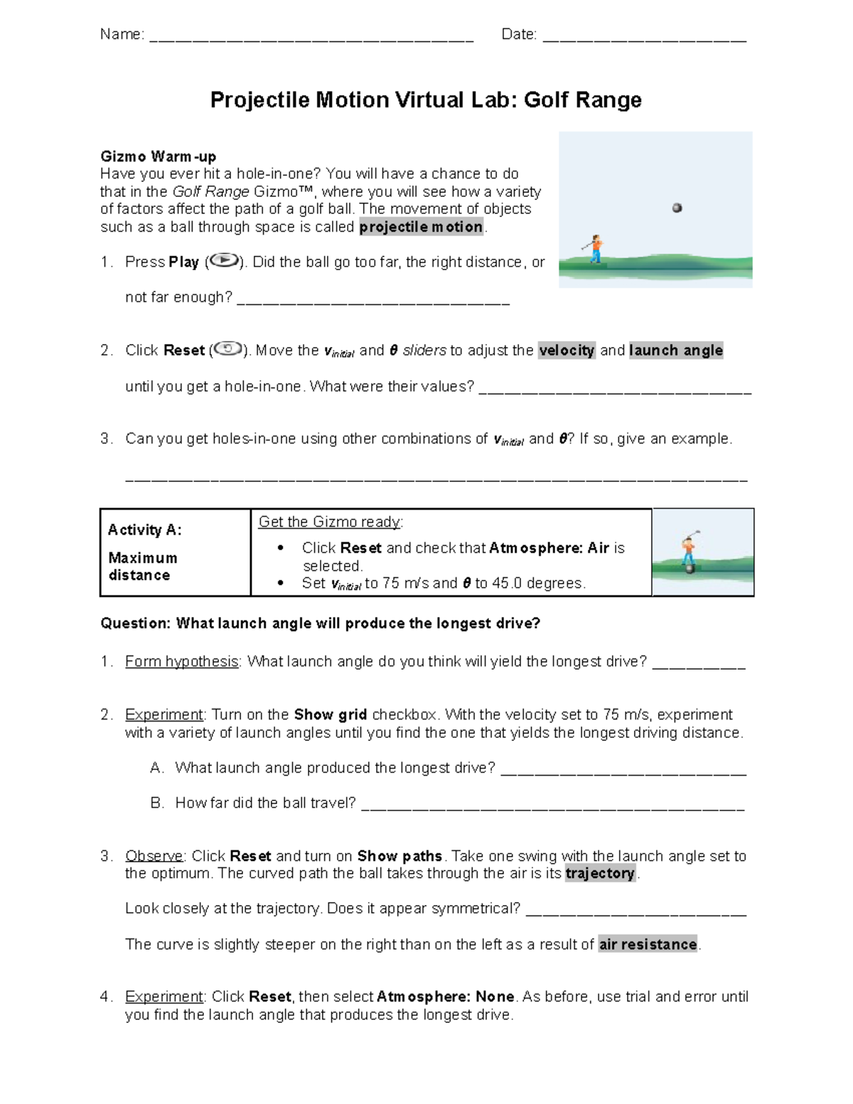 10- Projectile Gizmo Lab - Name ...