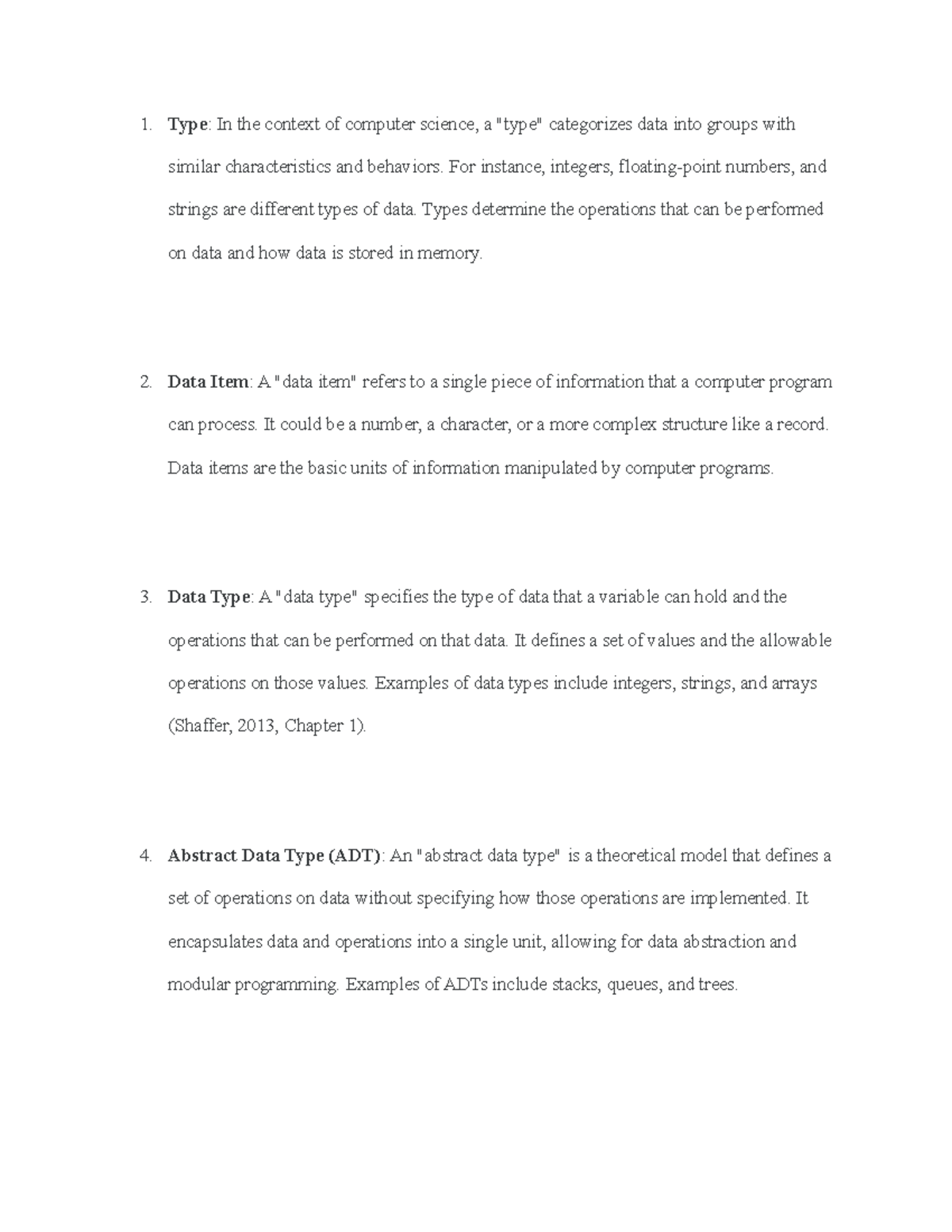 Discussion assignment 1 (cs 3303) - Type: In the context of computer ...