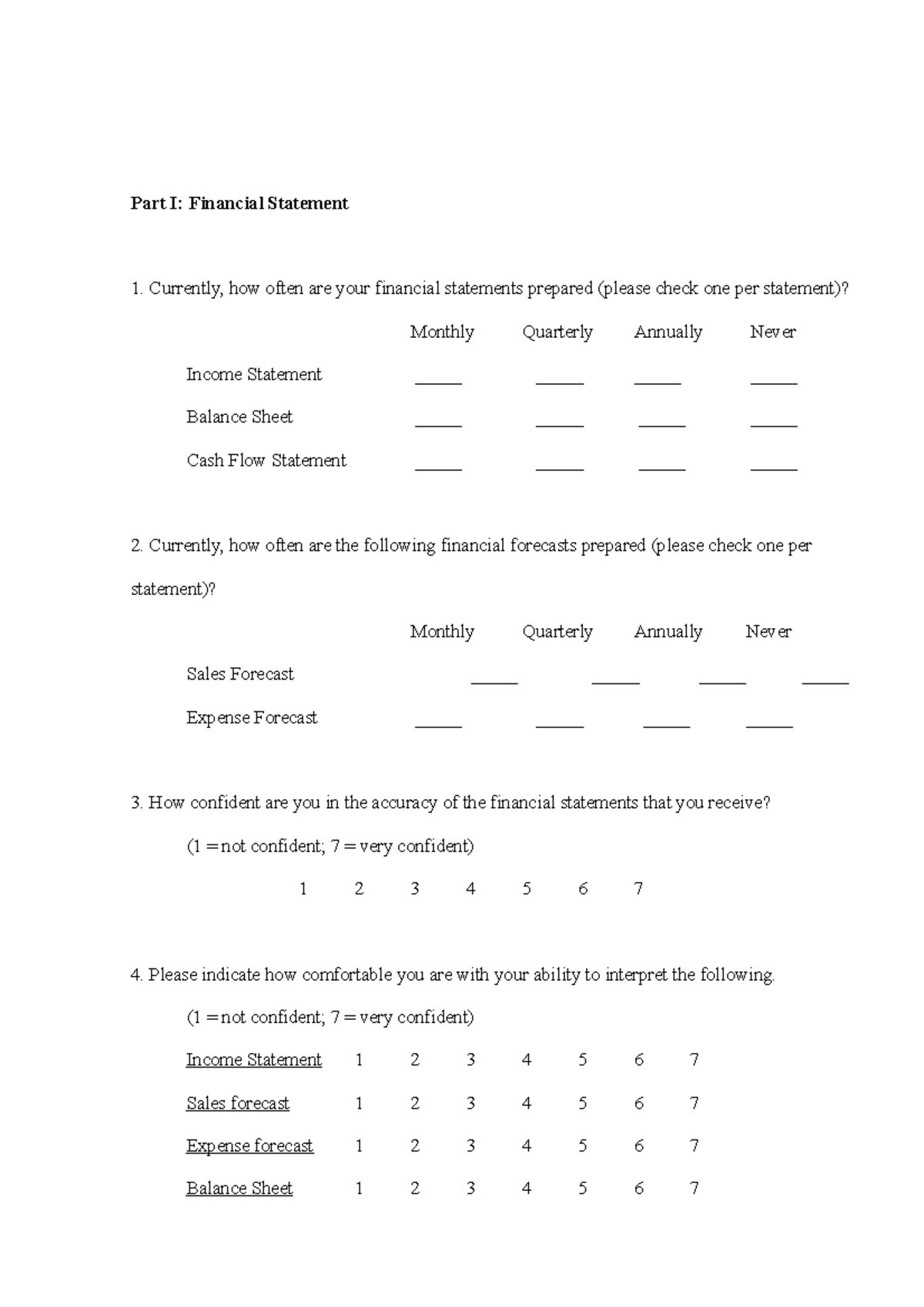 Modified-Questionnaire by Carraher and Van - Part I: Financial ...