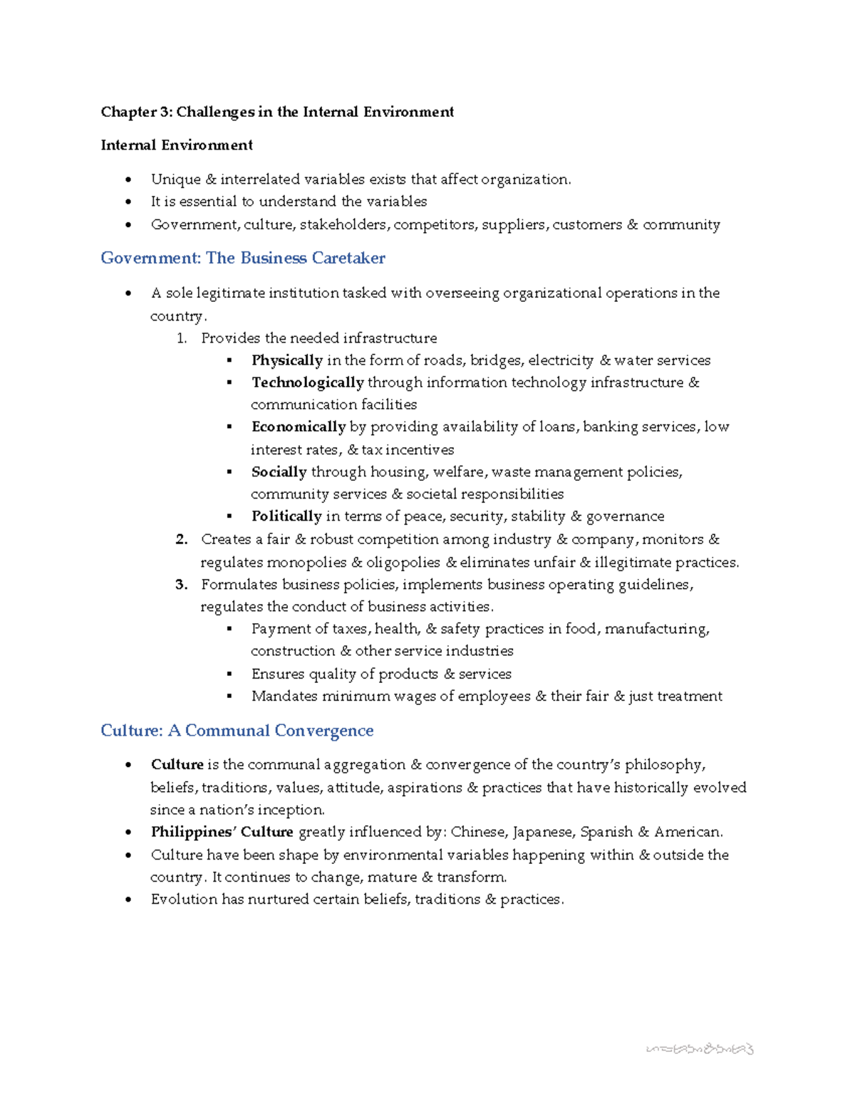 Chapter 3 Challenges in the Internal Environment - Chapter 3 ...