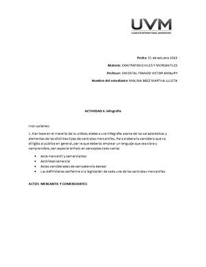 A1 - Actividad 1 Proyecto Integrador Etapa 1 - UNIVERSIDAD DEL VALLE DE MÉXICO CONTRATOS CIVILES ...