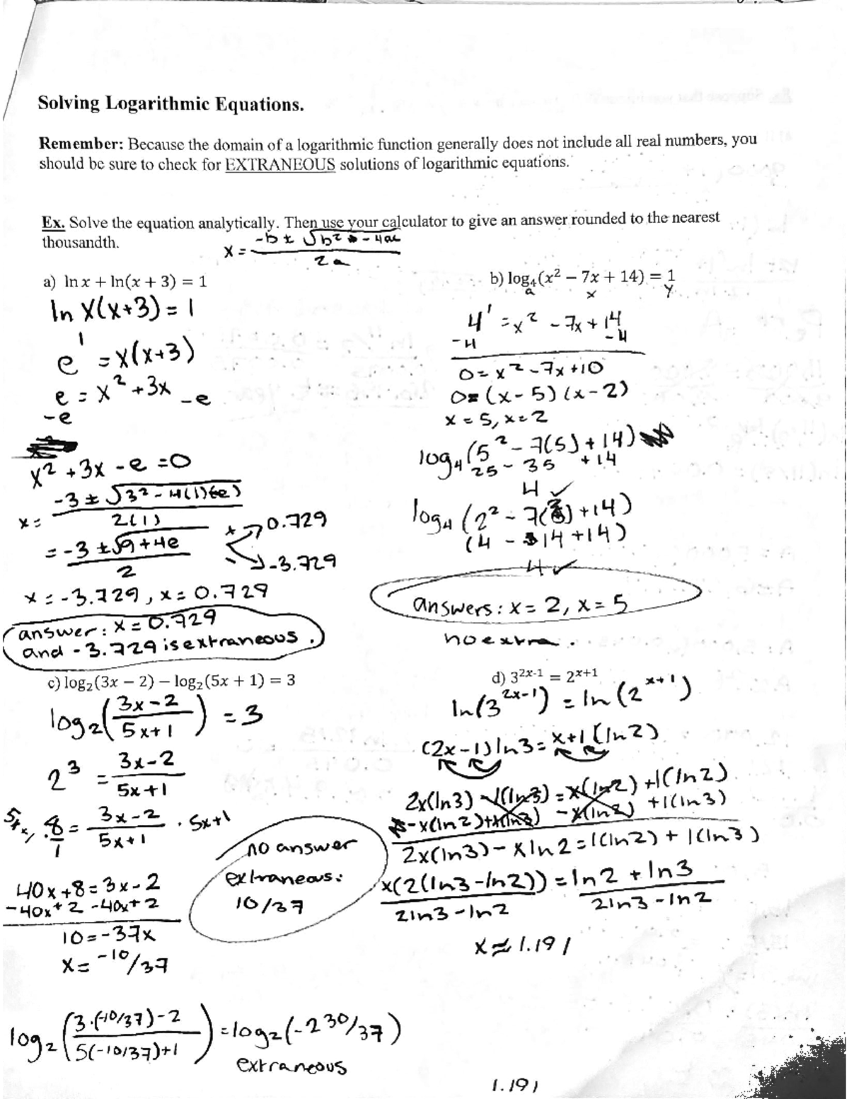 1470.6 - 1470 - 6.6 NOTES 3/4 - 6.6 Exponential and Logarithmic ...