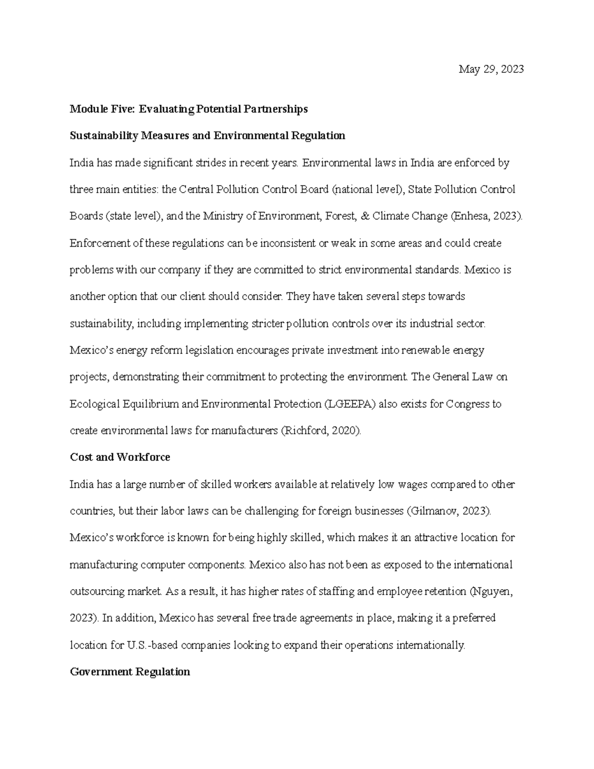 5-3 Assignment- Evaluating Potential Partnerships - Module Five ...