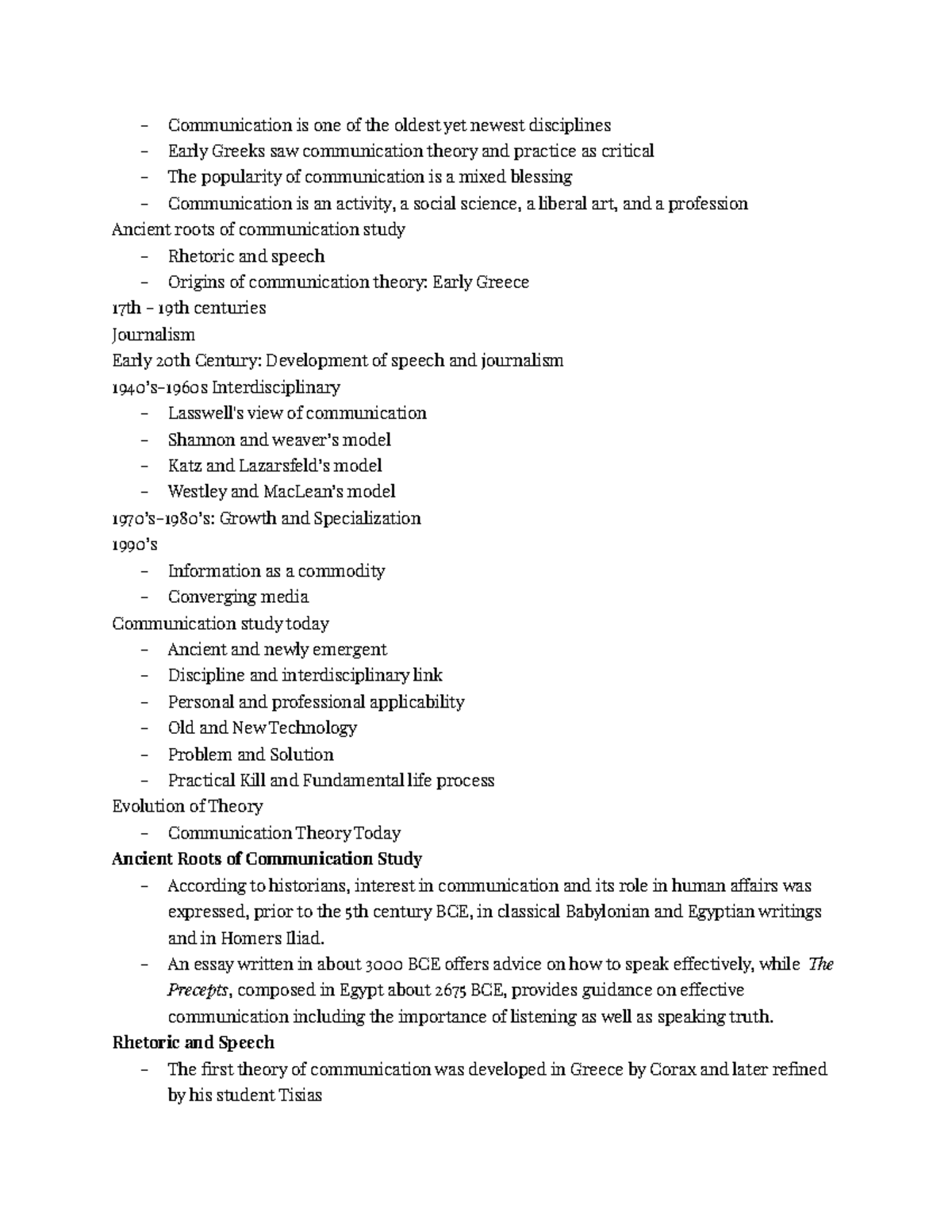 Chapter 2 Notes - Communication and Human Behavior - Communication is ...