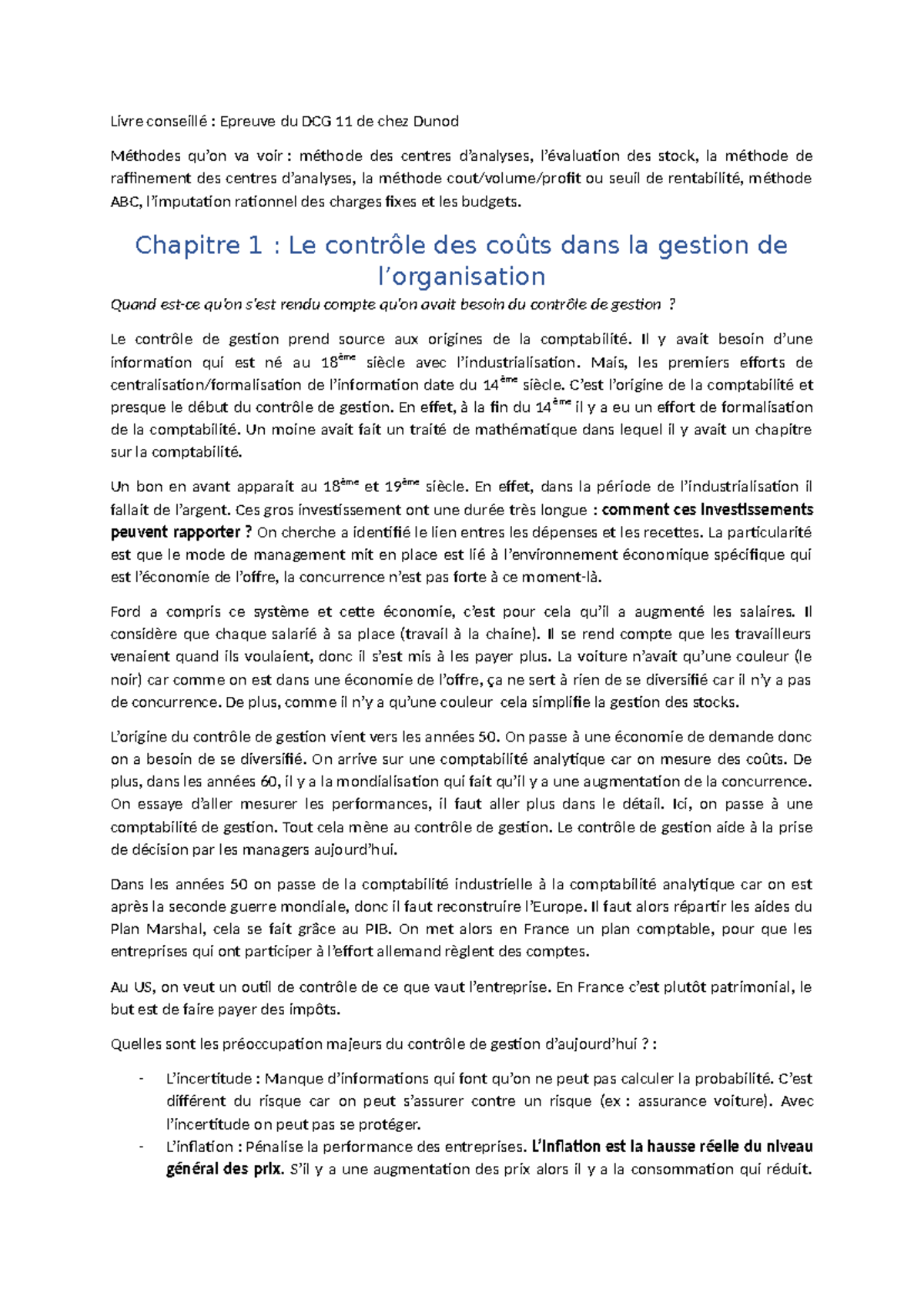 Intro - Livre conseillé : Epreuve du DCG 11 de chez Dunod Méthodes qu ...