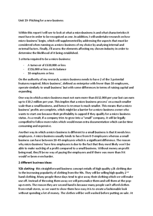 Unit 19 Assignment 2 - BUSINESS UNIT 19: ASSIGNMENT 2 By Jonny Ross ...