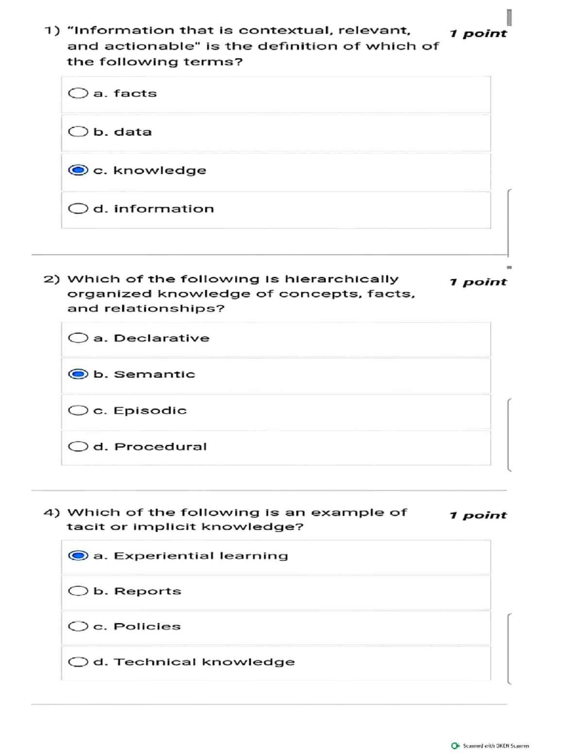 Knowledge management mcq - Masters in Management - Studocu