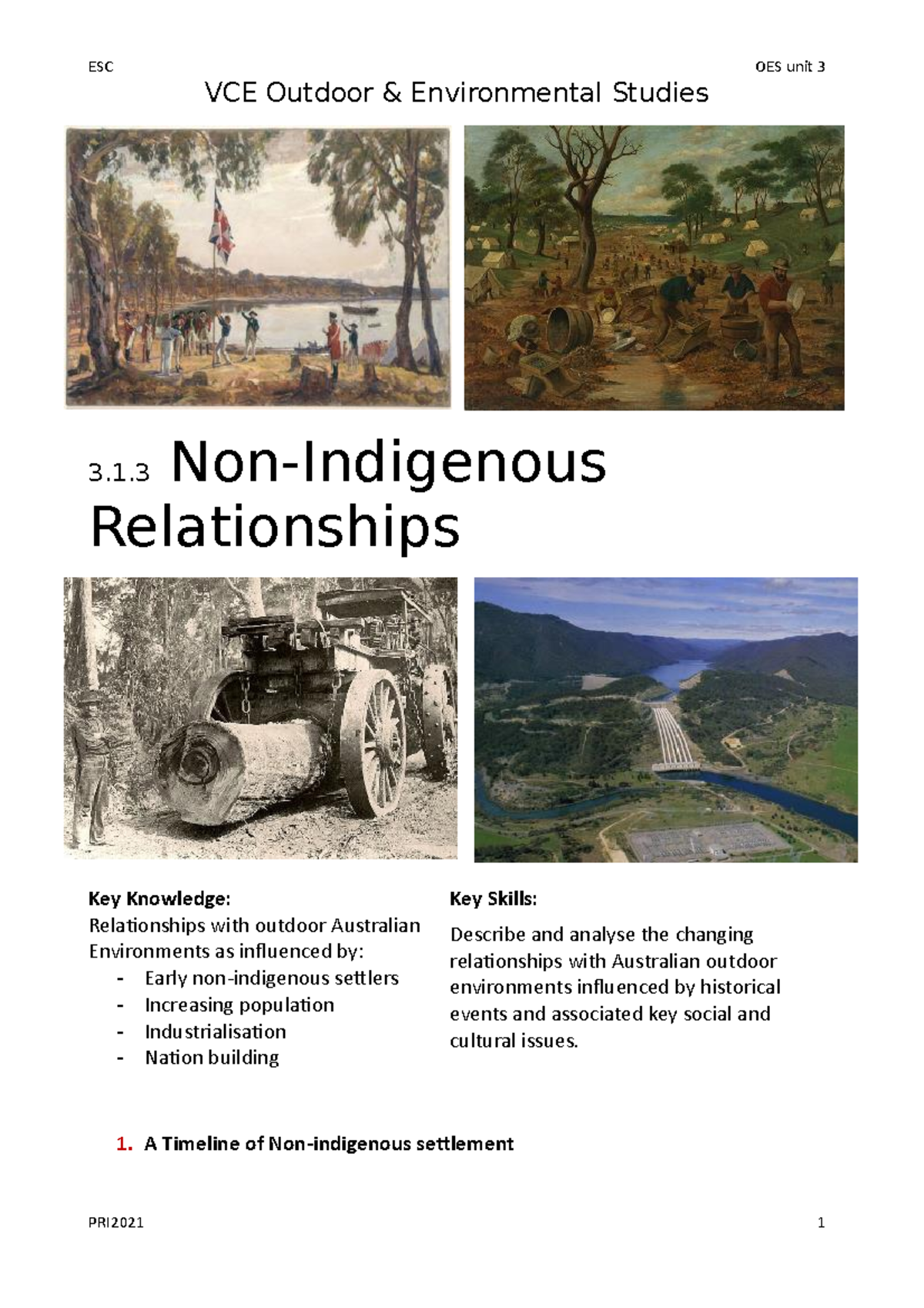 3 - work - VCE Outdoor & Environmental Studies 3.1 Non-Indigenous ...