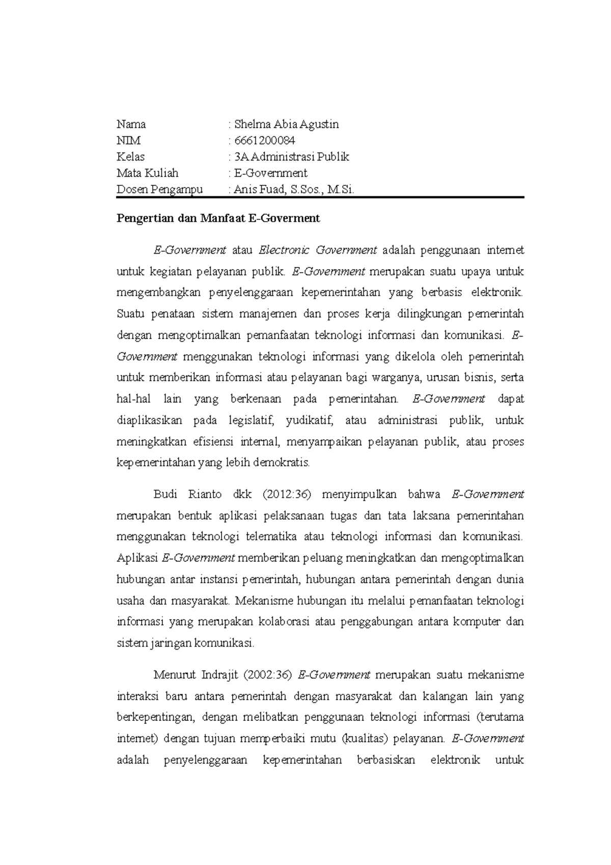 Social Media Networking dan E-Goverment 2.0 - Nama : Shelma Abia ...