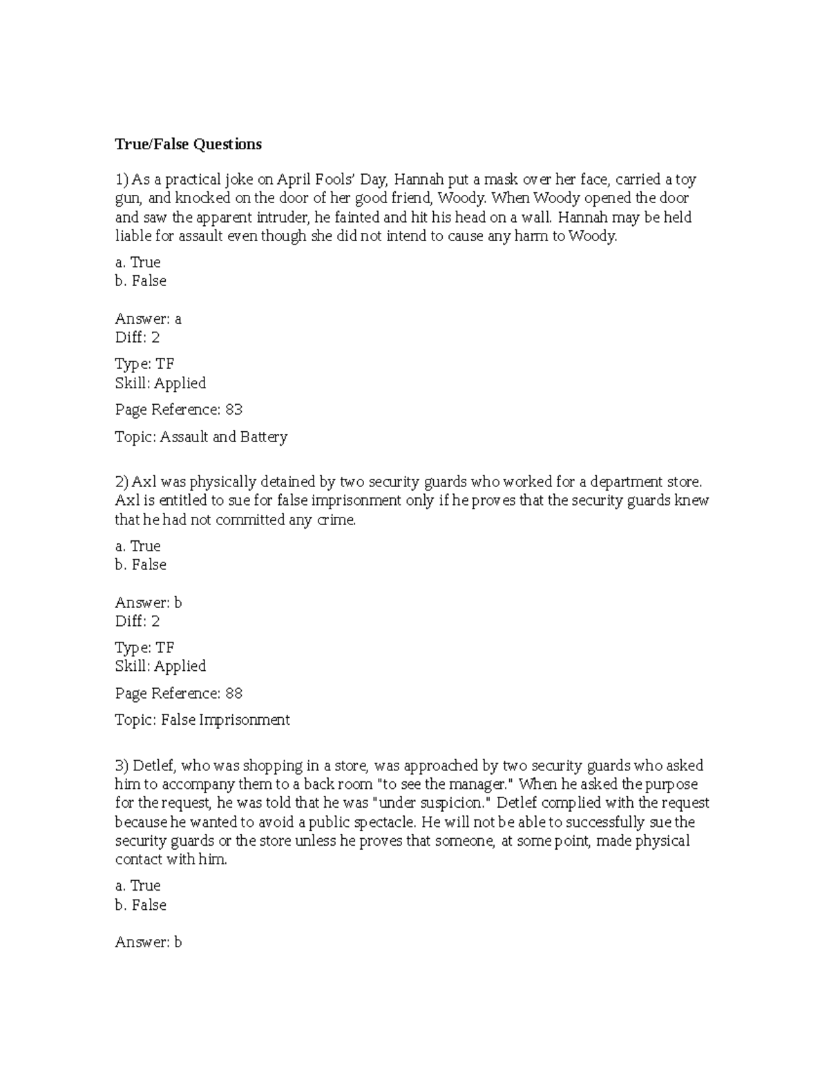 Mc Innes 5e TIF ch04 - business answers - True/False Questions As a practical joke on April ...