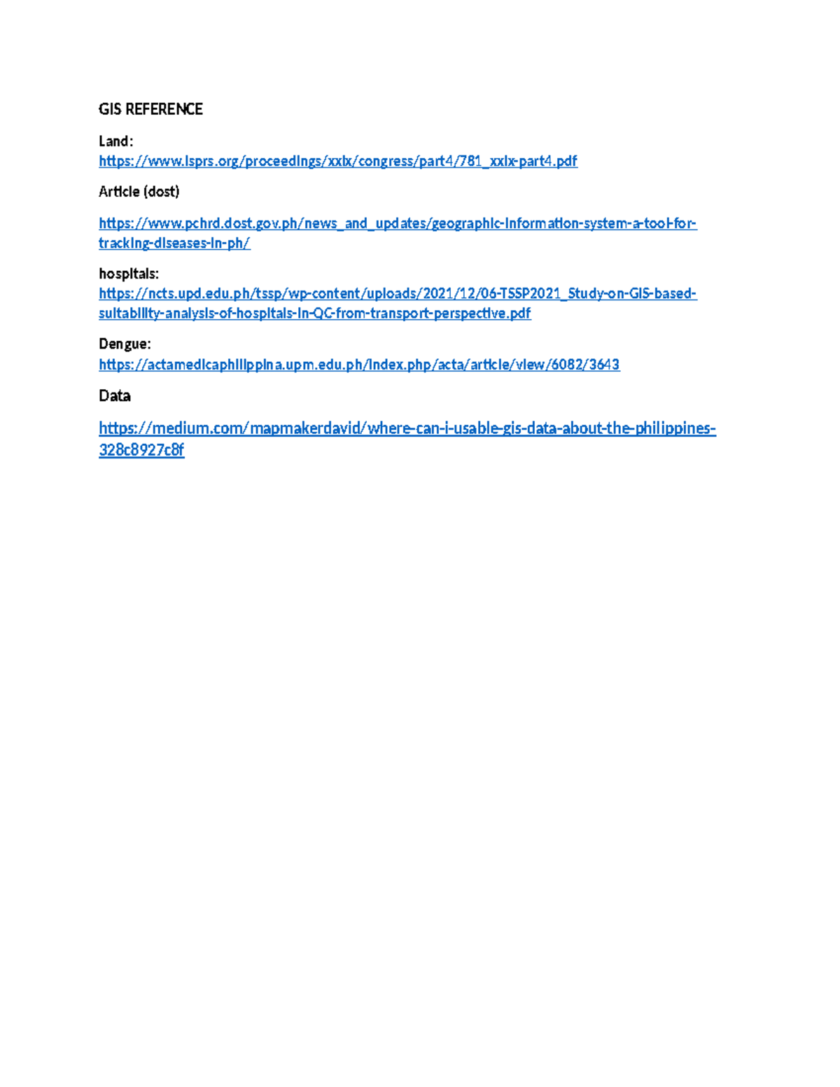 GIS- Reference - GIS REFERENCE Land: isprs/proceedings/xxix/congress/part4/781_xxix-part4.pdf ...