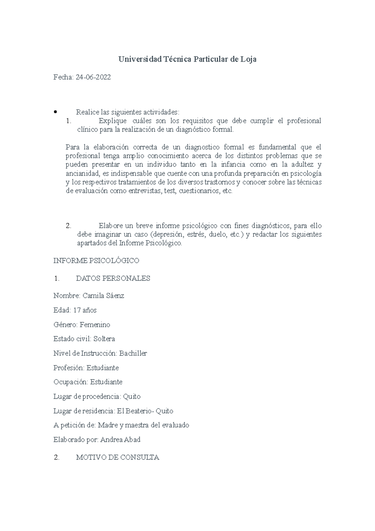 Redaccion Informe - Universidad Técnica Particular de Loja Fecha: 24-06 ...