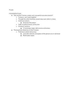 Presidential Power: the Unitary Executive notes - Presidential Power ...