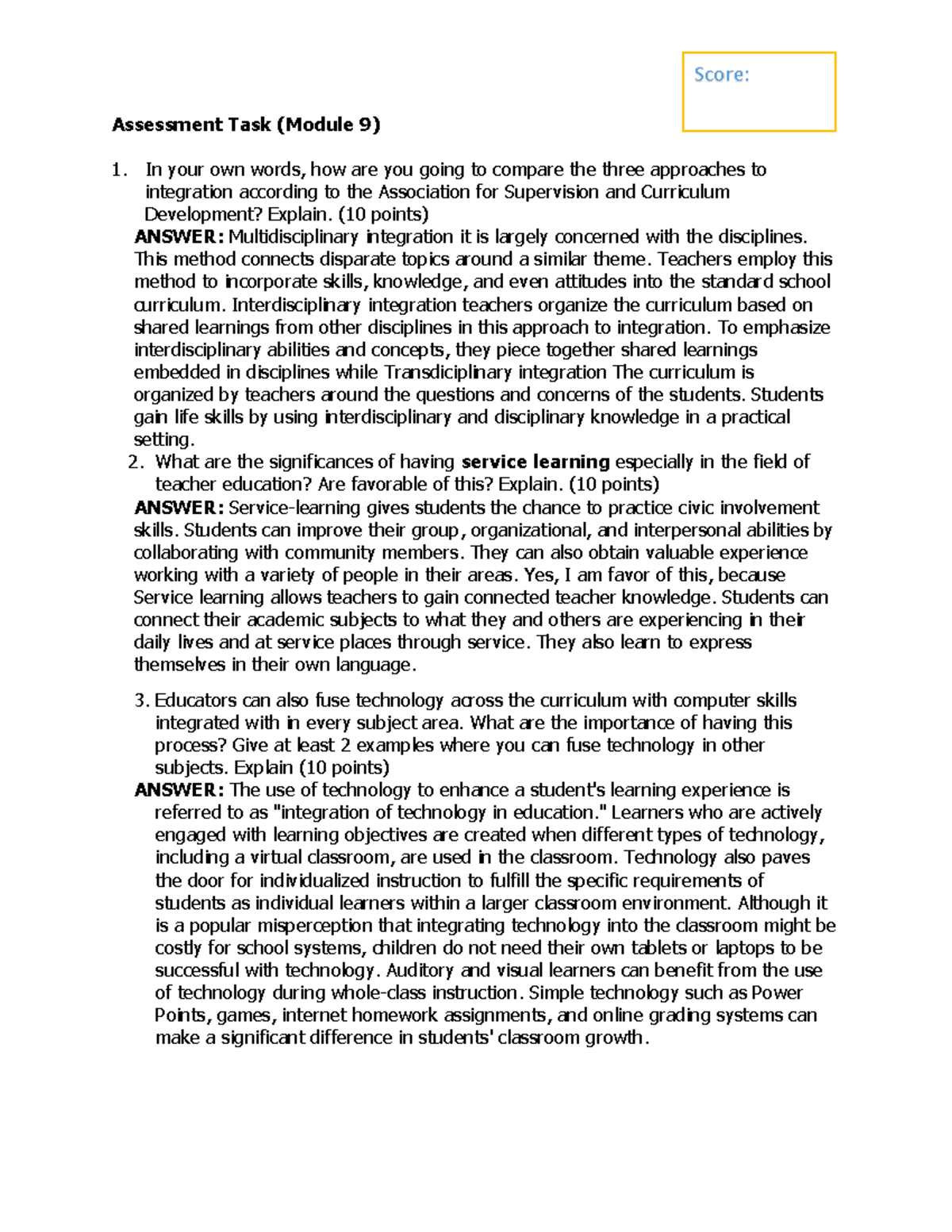 Assessment Task No. 9 ( Erwin M. YSUG) - Assessment Task (Module 9) In ...