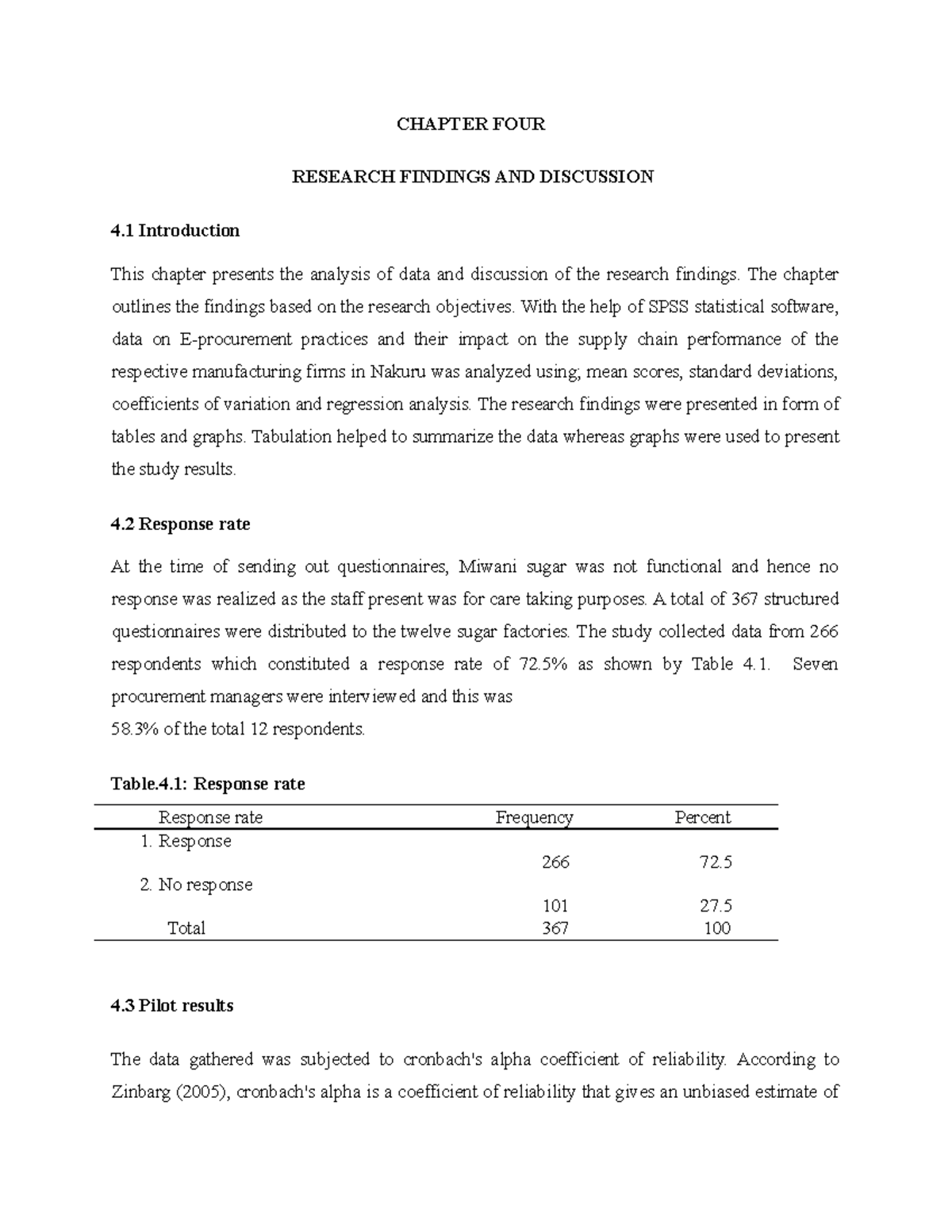 Chapter FOUR MARY 2023 - NOTES - CHAPTER FOUR RESEARCH FINDINGS AND ...