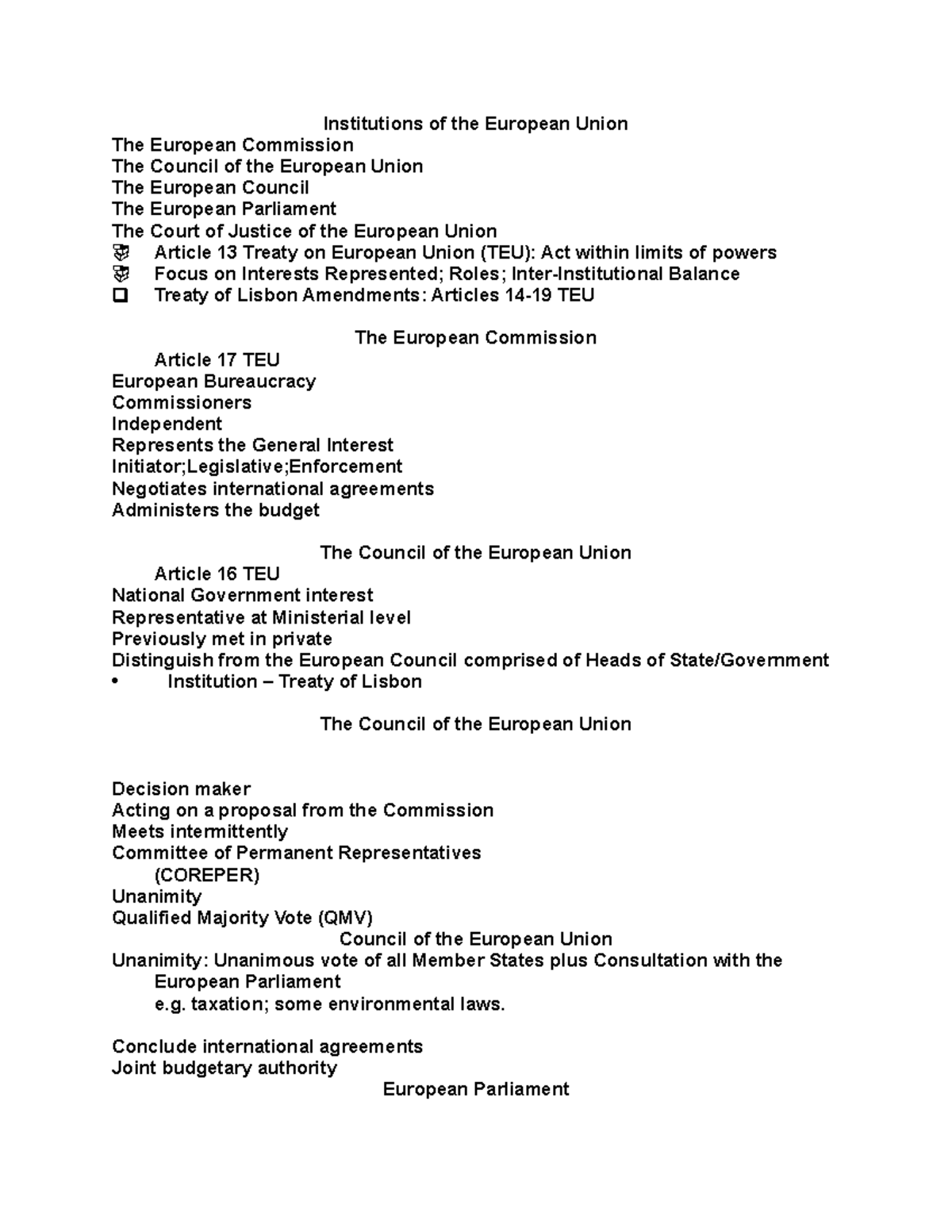 Institutions of the EU - Institutions of the European Union The ...