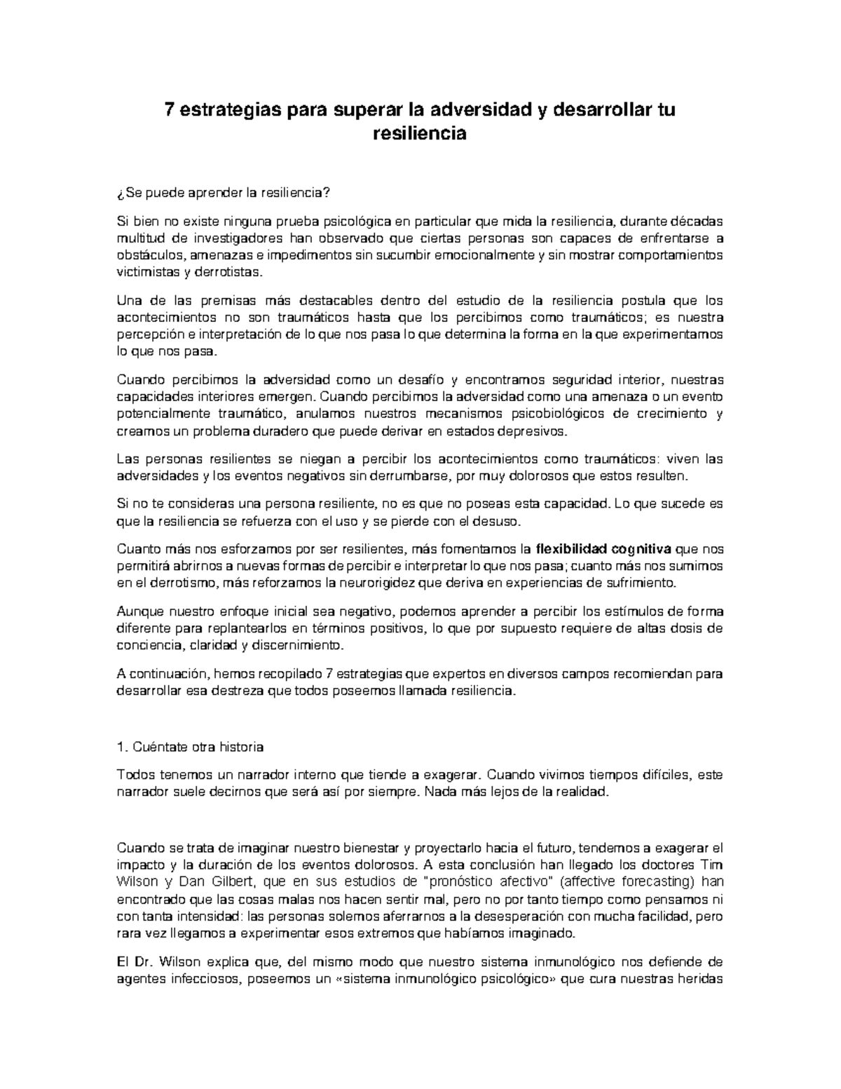 7 estrategias para superar la adversidad y desarrollar tu resiliencia - Una de las premisas más ...