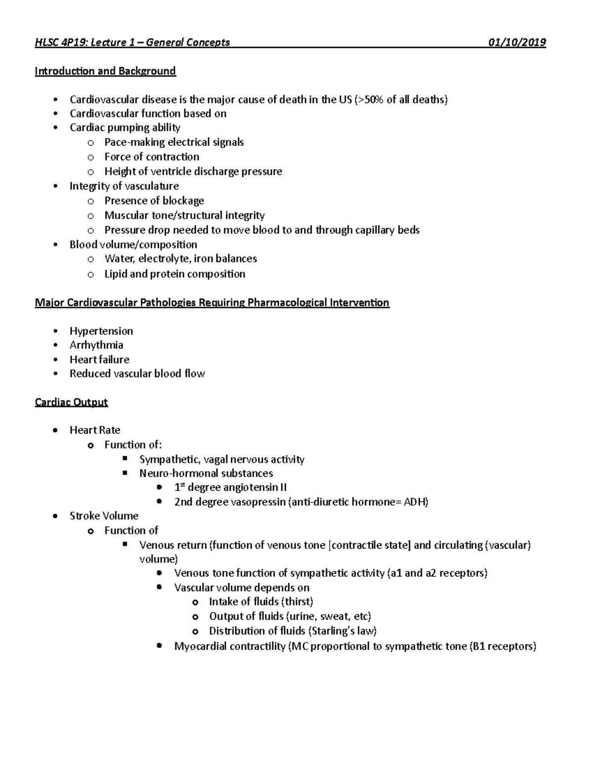 [Lecture 1] General Concepts - HLSC 4P19: Lecture 1 – General Concepts ...