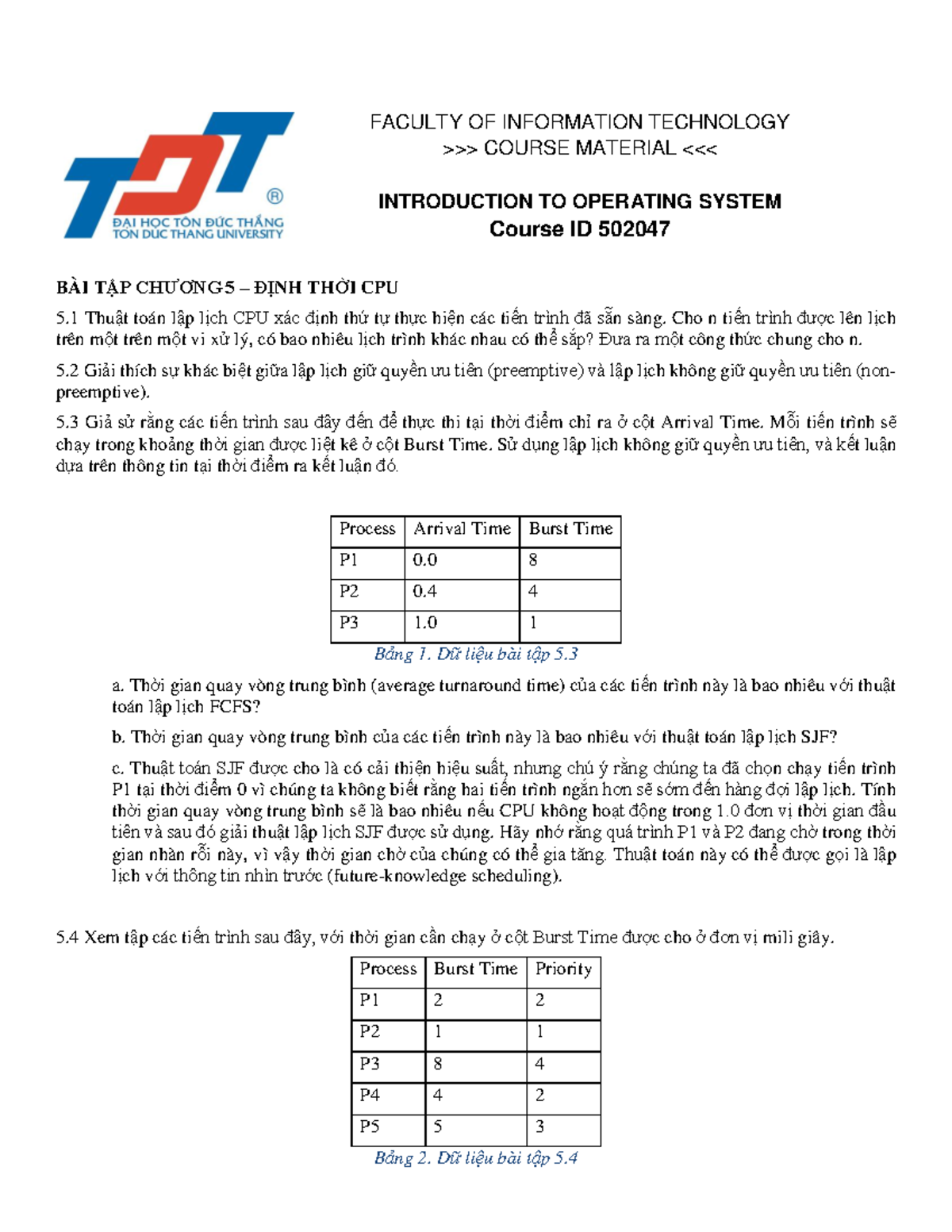 Exercise 05 - bai tap - FACULTY OF INFORMATION TECHNOLOGY >>> COURSE MATERIAL