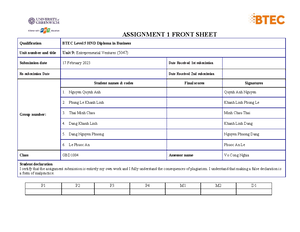 Assignment Internet Of Things (1690) ASM1 - Higher Nationals in Computing Unit 43:Internet Of ...