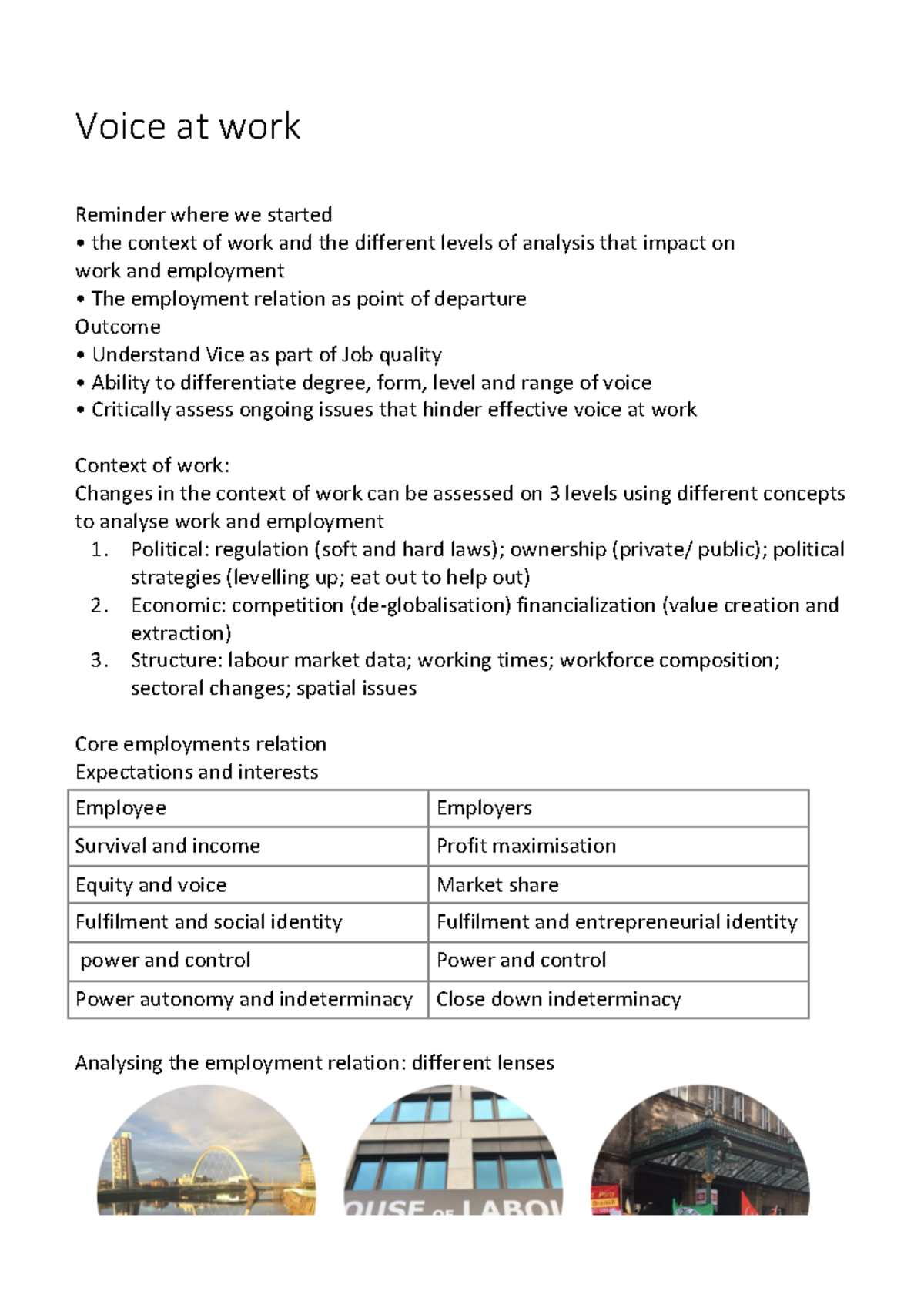 Voice at work - lecture notes with own comments - Reminder where we ...