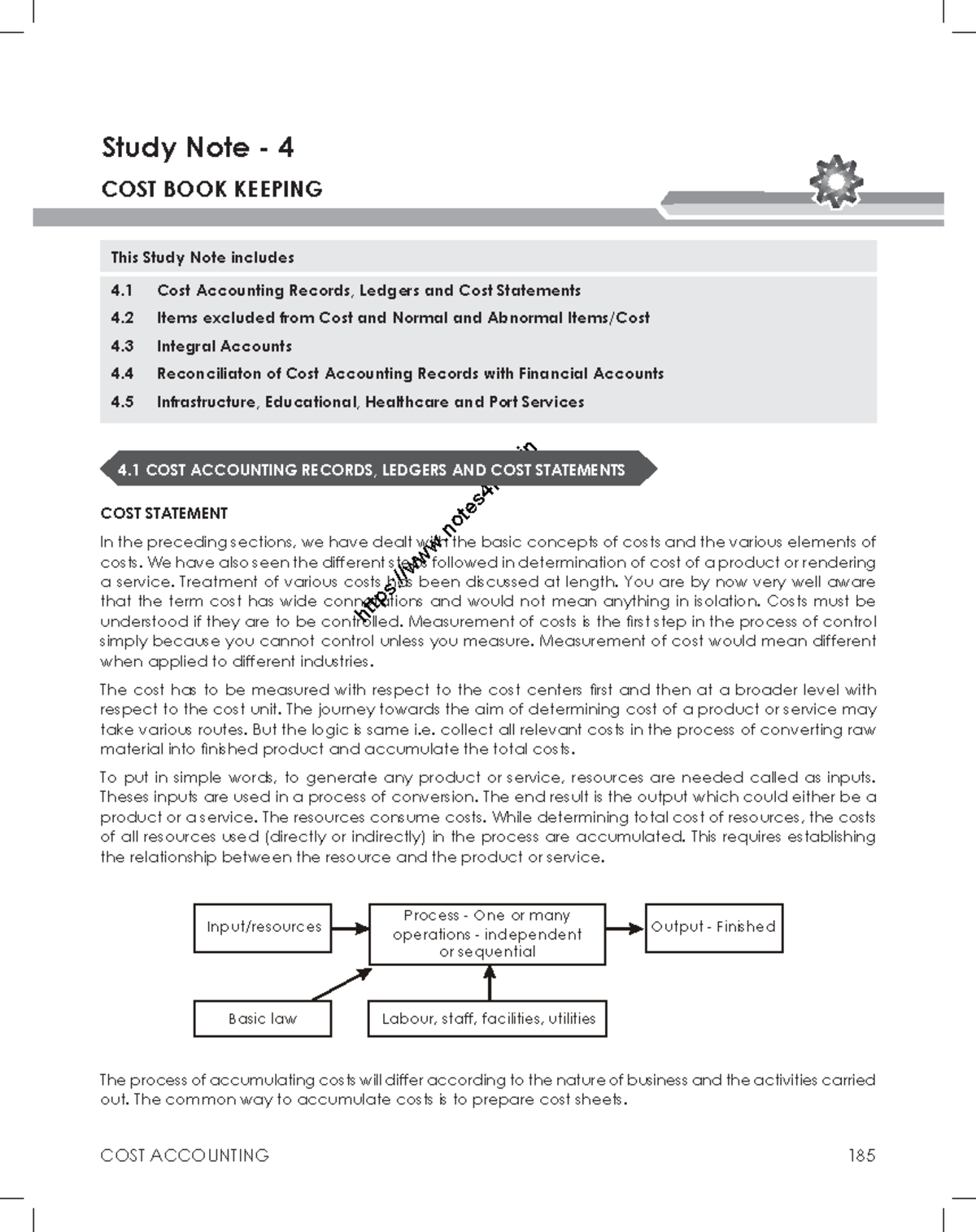 COST- Accounting-note 4 - notes4free Study Note - 4 COST BOOK KEEPING 4 ...