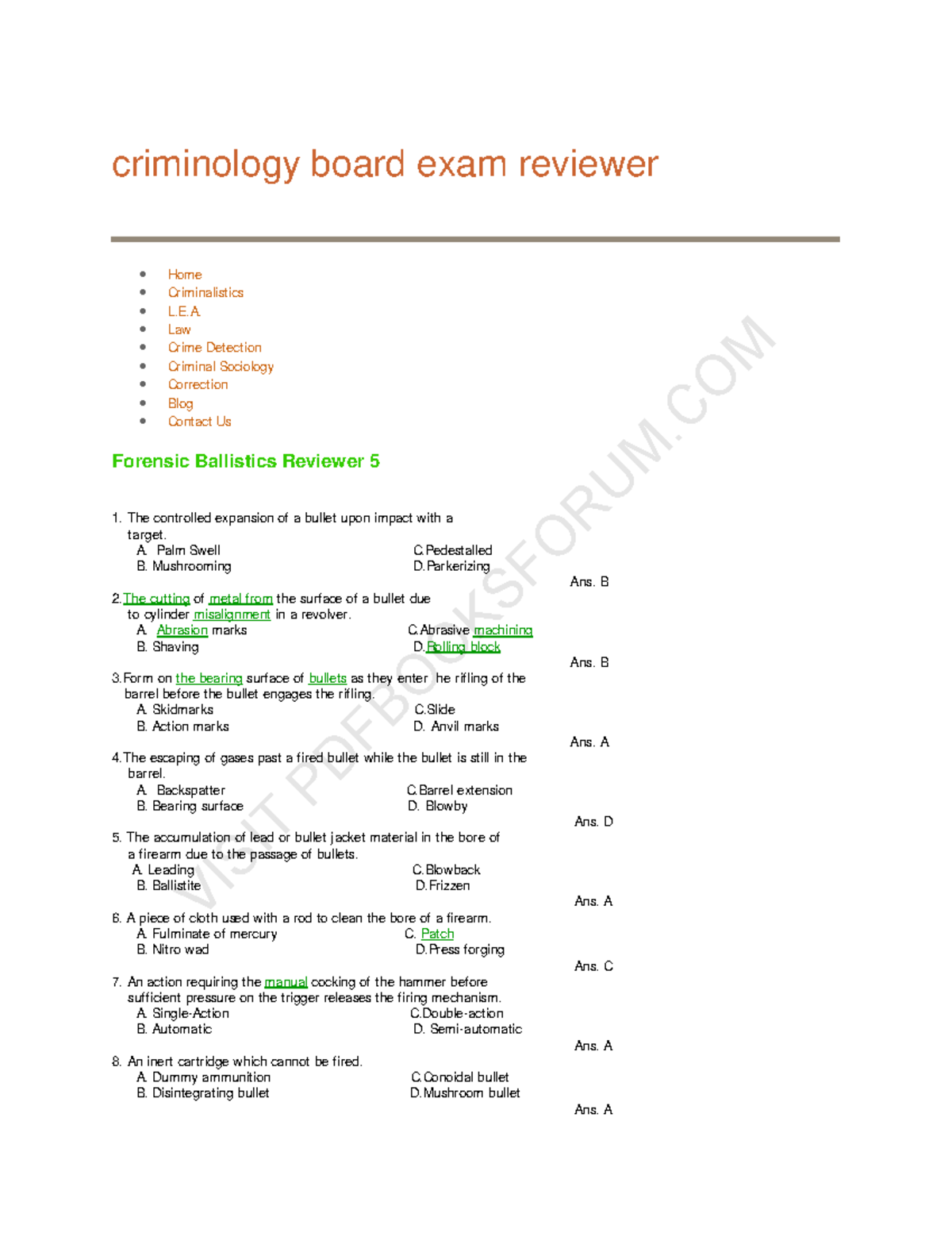 Forensic Ballistics 3 pdfbooksforum - criminology board exam reviewer ...