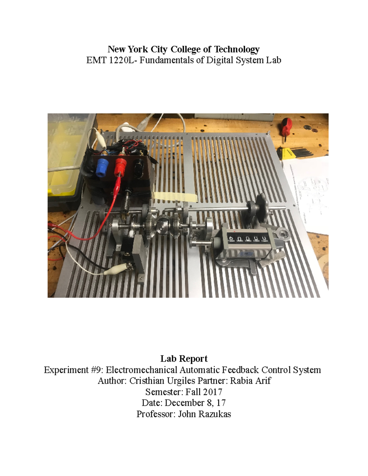 Lab9 - Lab Report - New York City College of Technology EMT ...