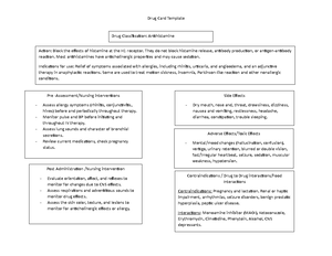 Drug Card Diuretic - drug card - Drug Card Template Drug Classification ...