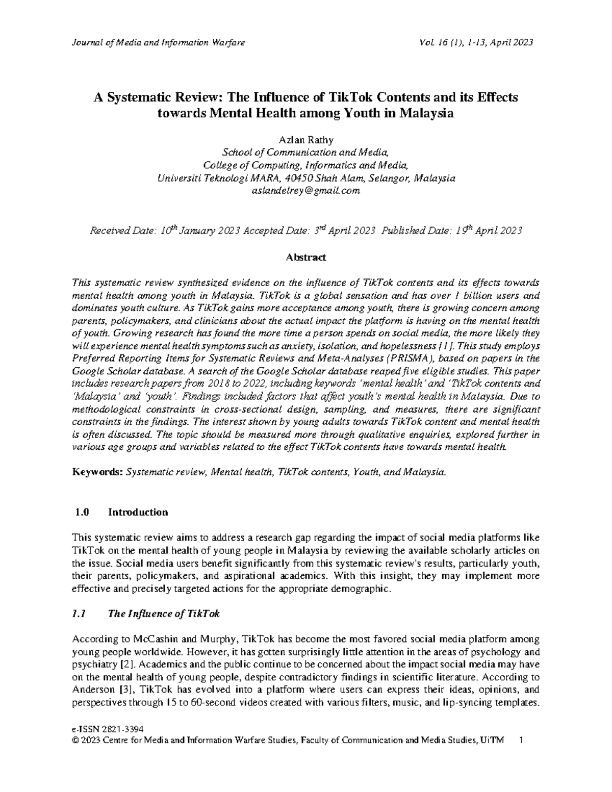 Article 1 - Summary ge psychology for health and well being - e-ISSN ...