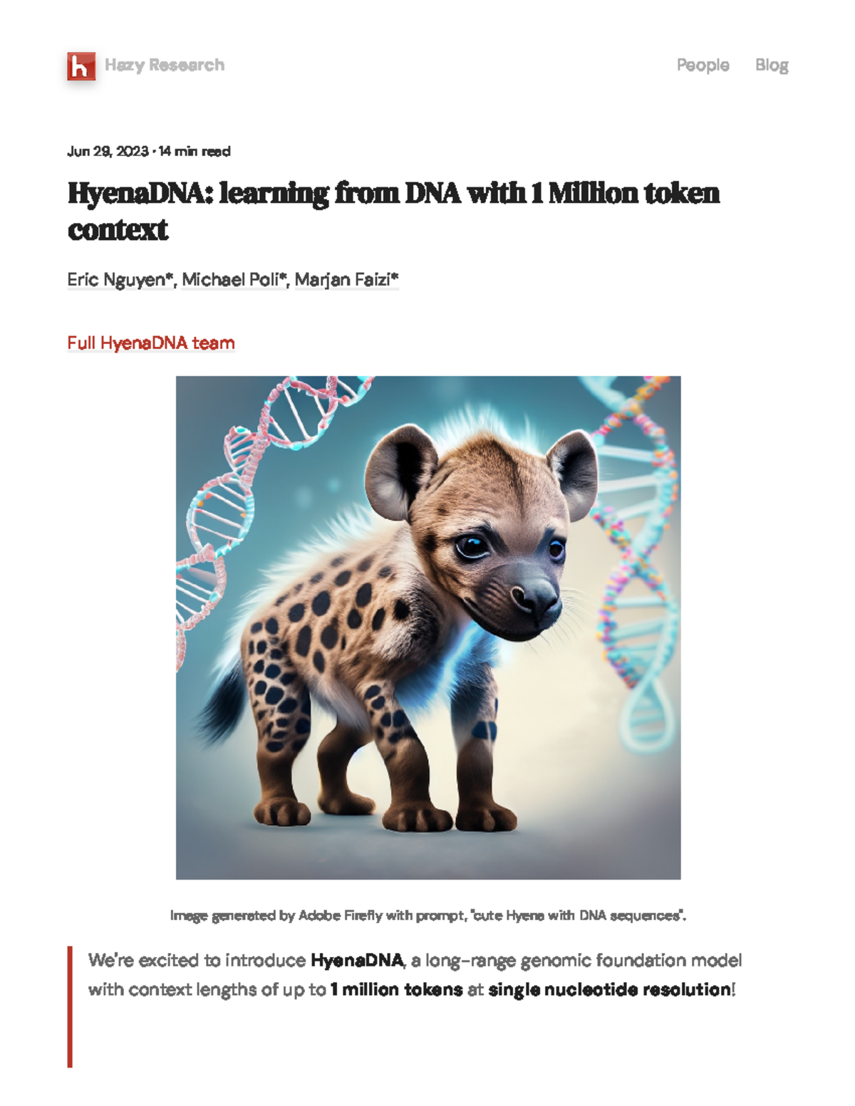 Hyena DNA learning from DNA with 1 Million token context · Hazy Research - Hazy Research People ...