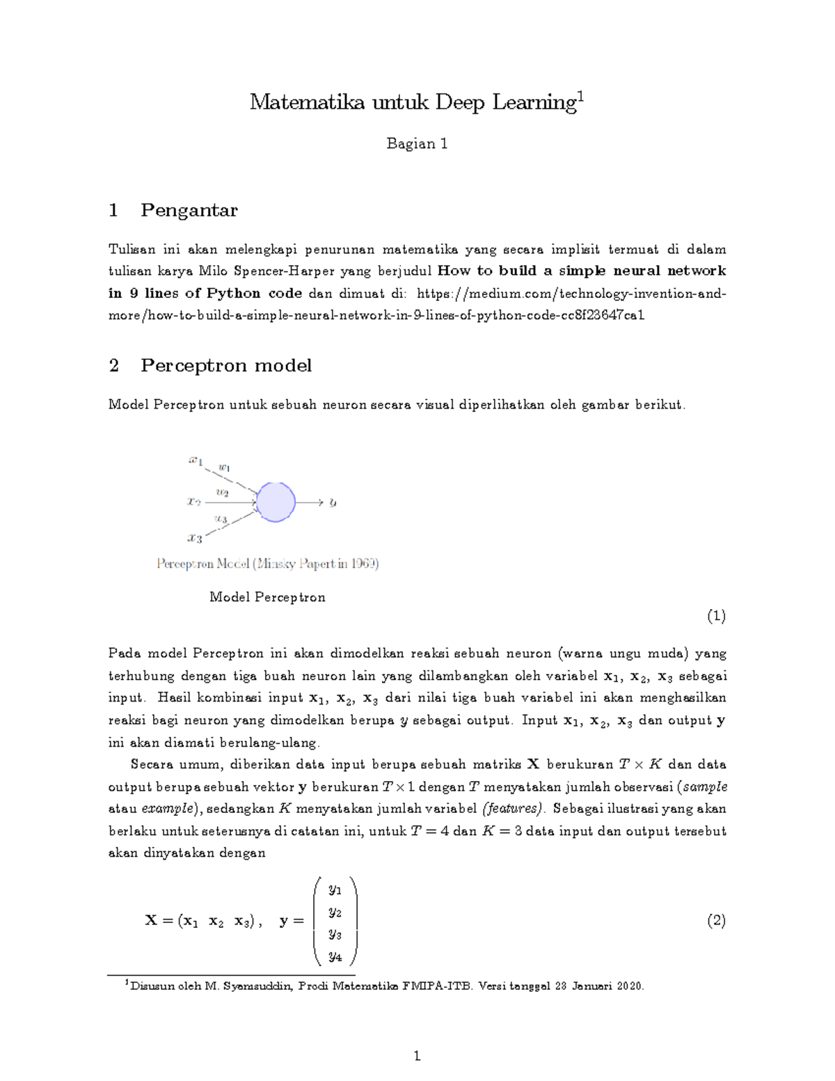 1643073280578 Matematika-untuk-DL-1 - Matematika untuk Deep Learning 1 Bagian 1 1 Pengantar ...
