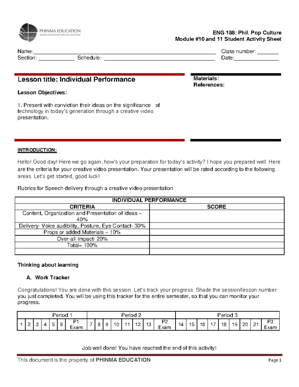 SAS#10 AND 11 ENG 188 - lecture notes of pop culture - ENG 188: Phil ...