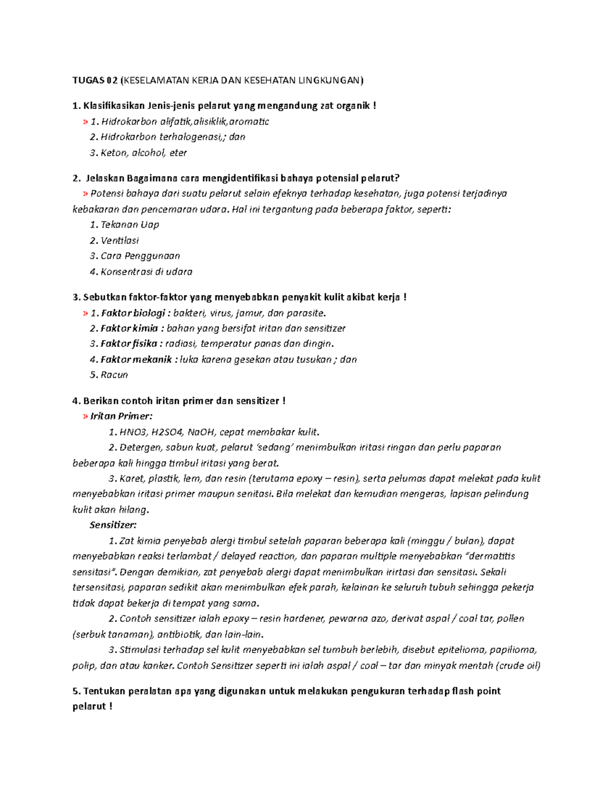 Keselamatan Kerja dan Kesehatan Lingkungan Tugas Essai 2 - TUGAS 02 (KESELAMATAN KERJA DAN ...