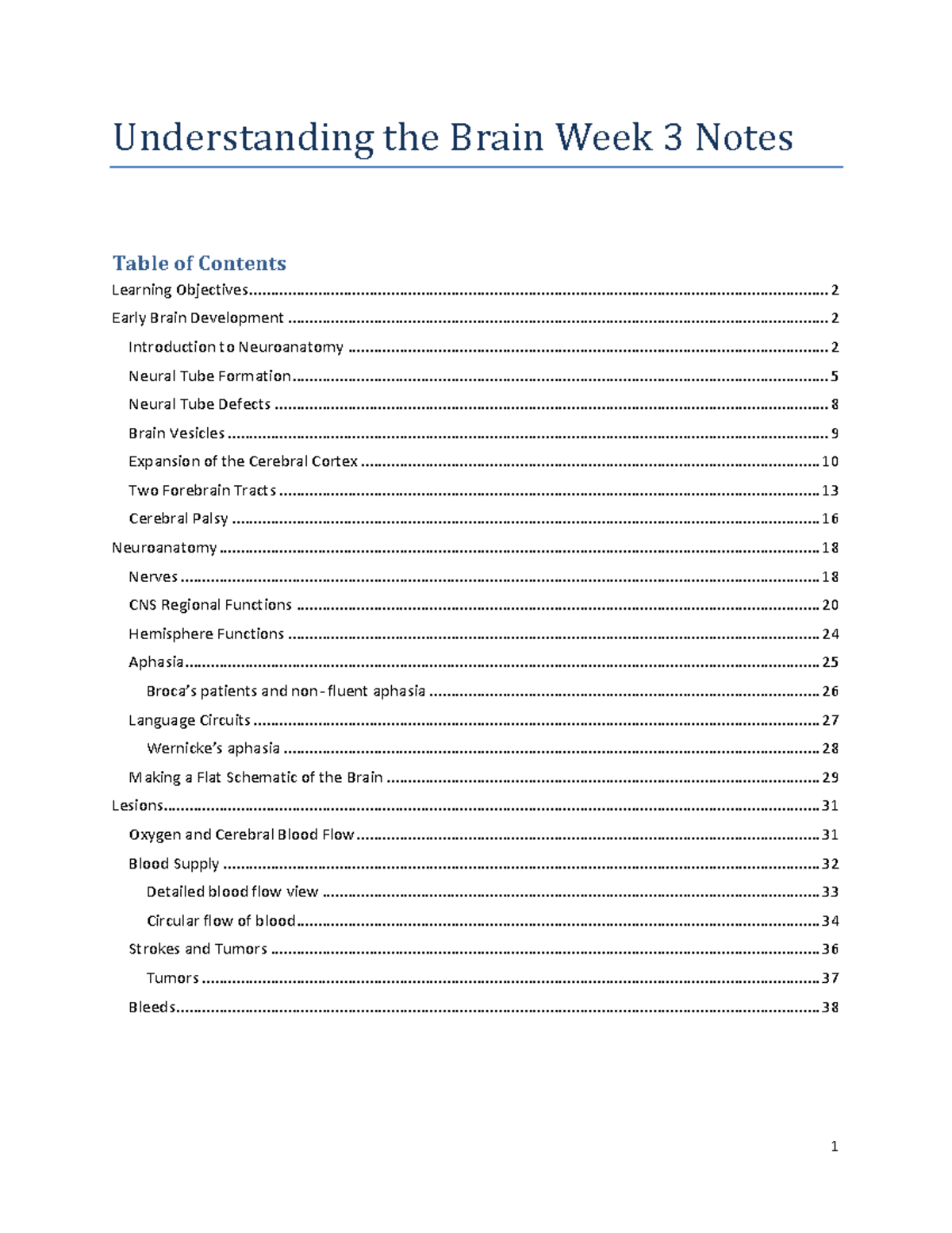 Understanding the Brain Week 3 Notes Rev A - Understanding the Brain ...