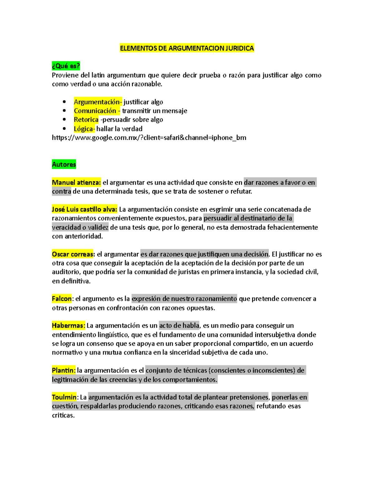 Elementos DE Argumentacion Juridica - ELEMENTOS DE ARGUMENTACION ...