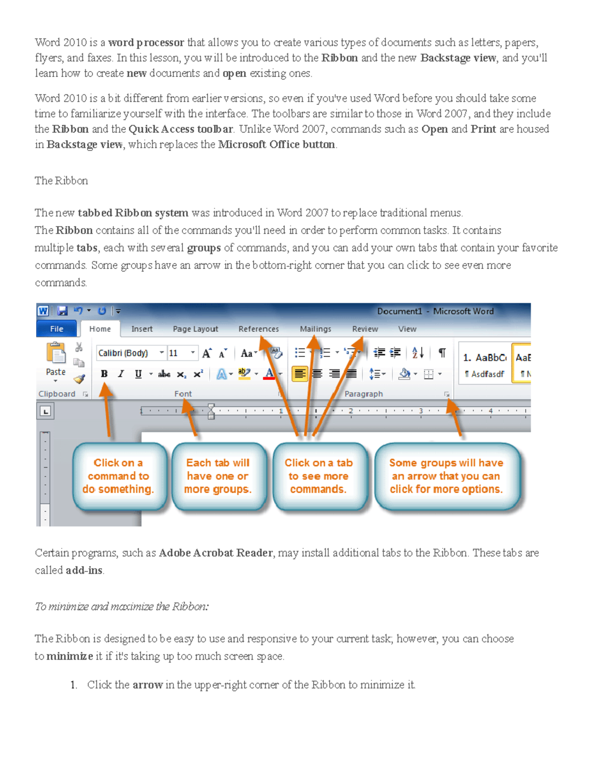 KB DATA Report - Activity Sheet - Word 2010 is a word processor that ...