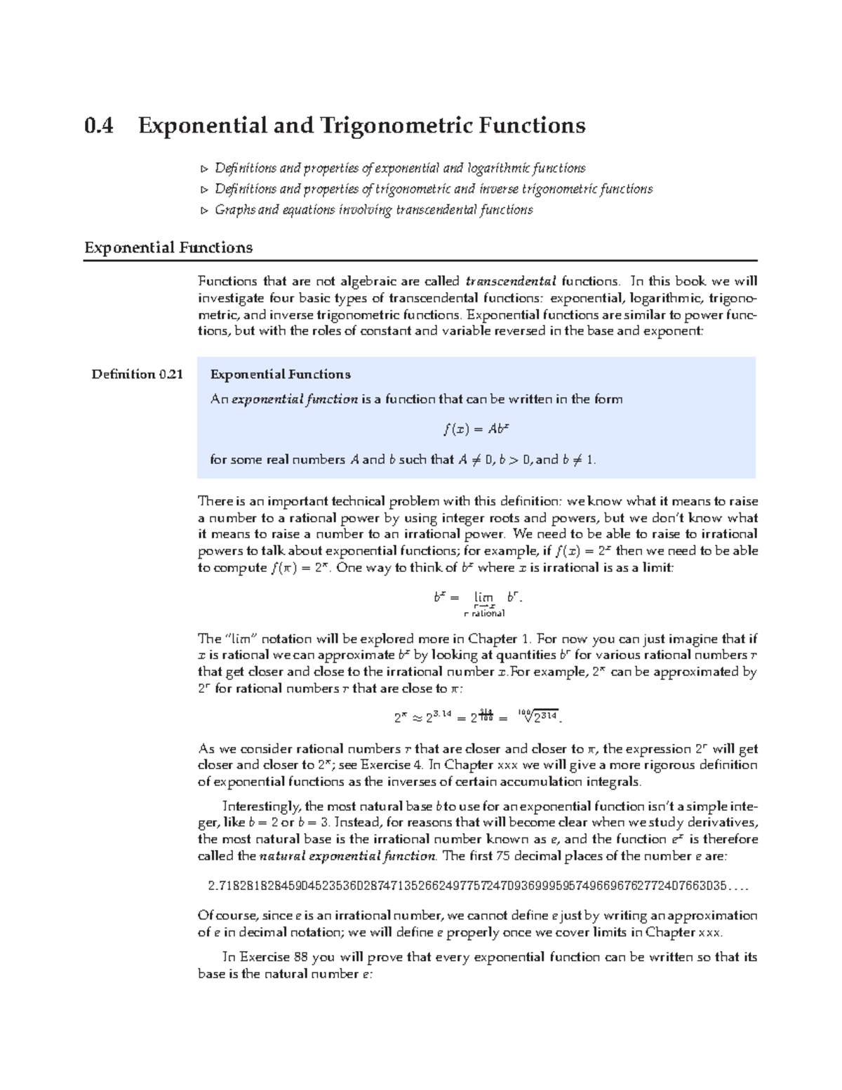 Graphs of Exponential, Logarthmic and Trigonometric Functions ...