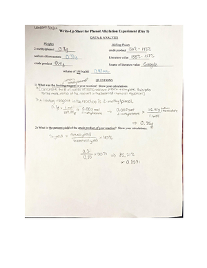 WU Expt 5 Distillation-GC - Write-Up Sheet for Distillation/Gas Chromatography Experiments DATA ...